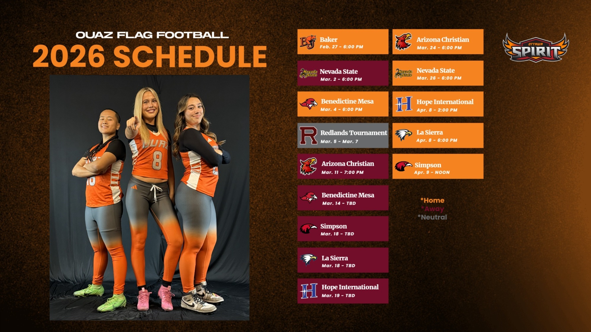 OUAZ Announces the Addition of Women's Flag Football to List - OUAZ ...