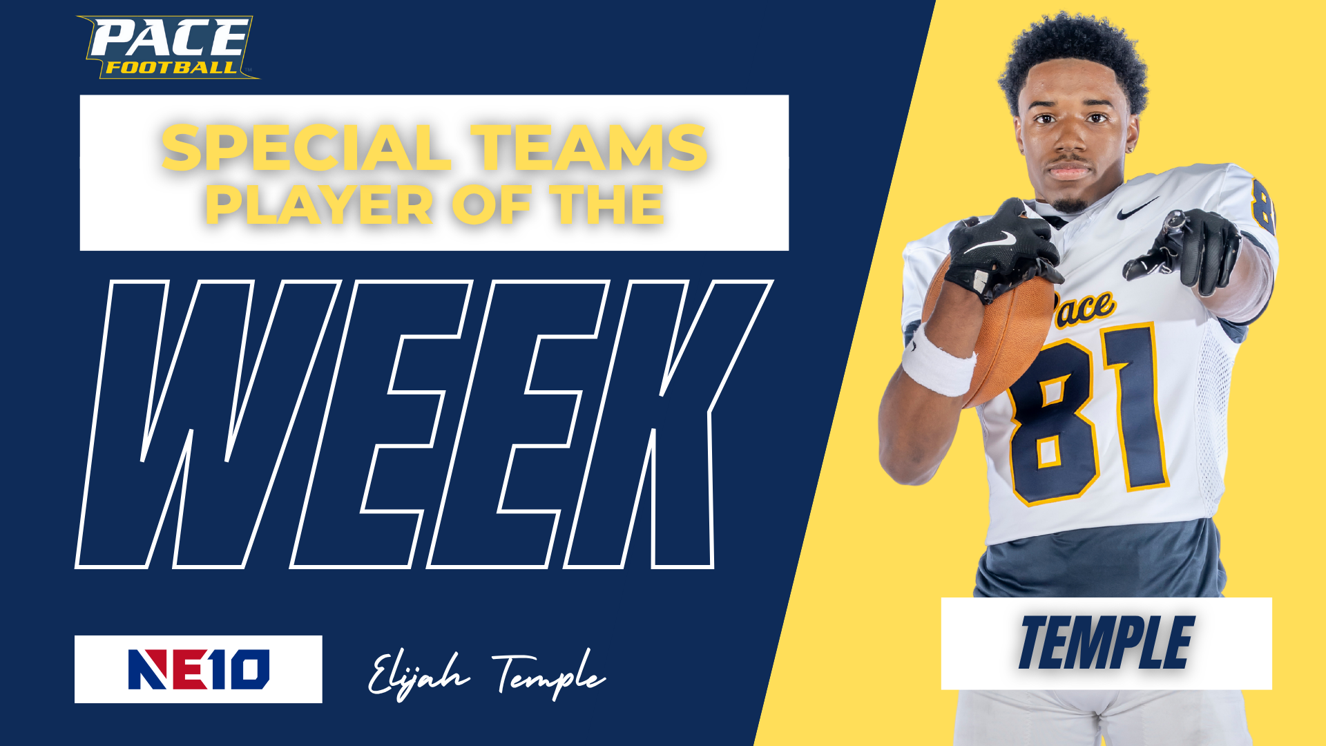 Pace Football Announces 2025 Schedule; Walker Looking to Set the Tone ...