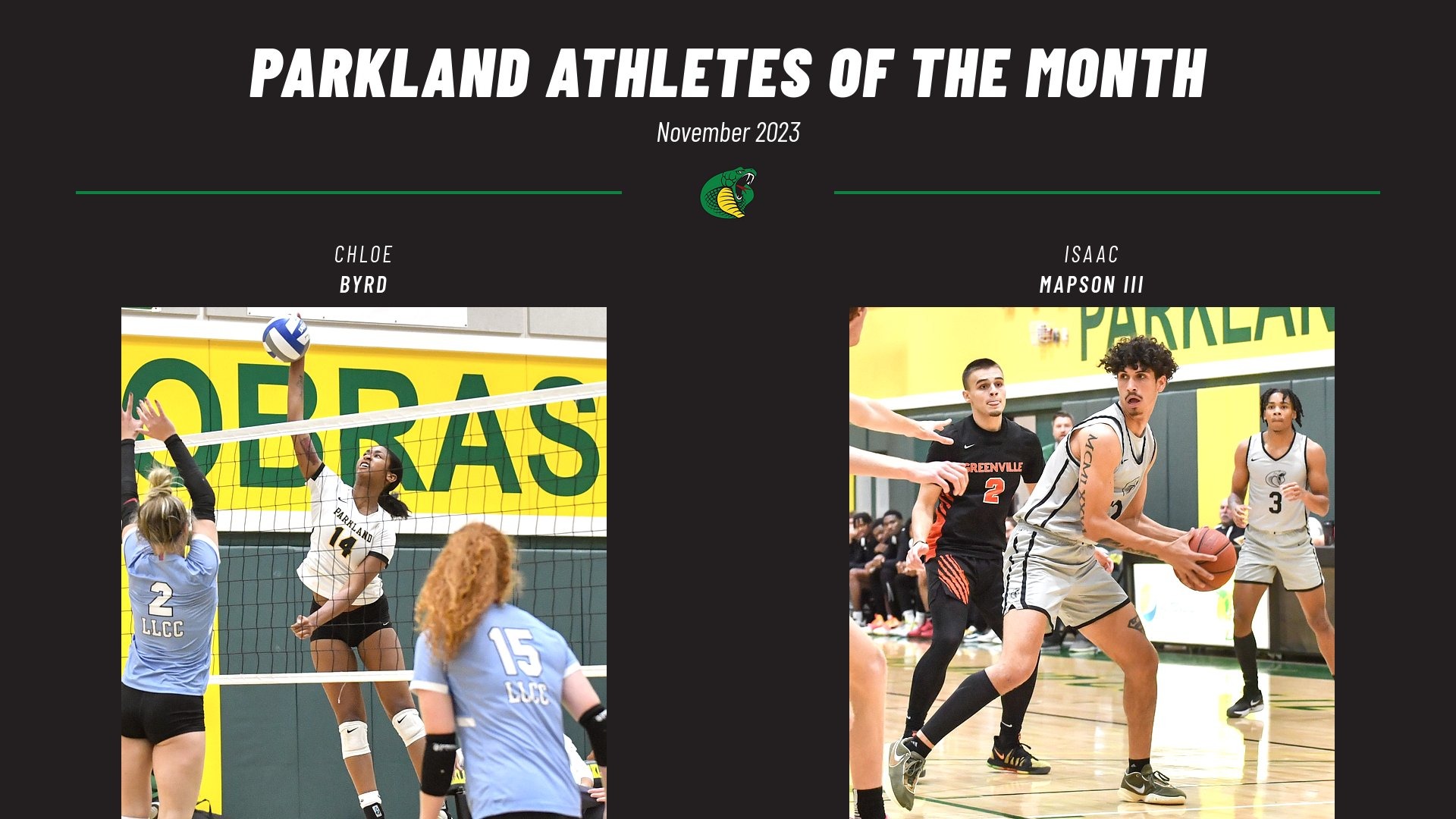 Byrd and Mapson III Named Parkland College November Athletes of the ...