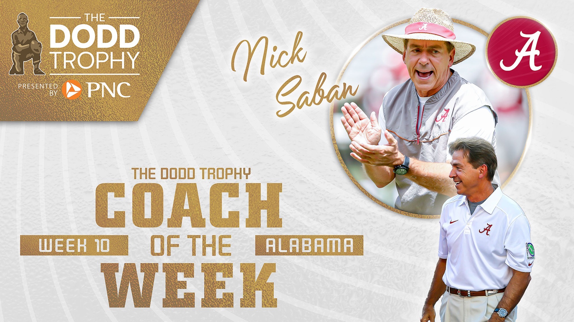 Nick Saban Named Dodd Trophy Coach of the Week - Peach Bowl