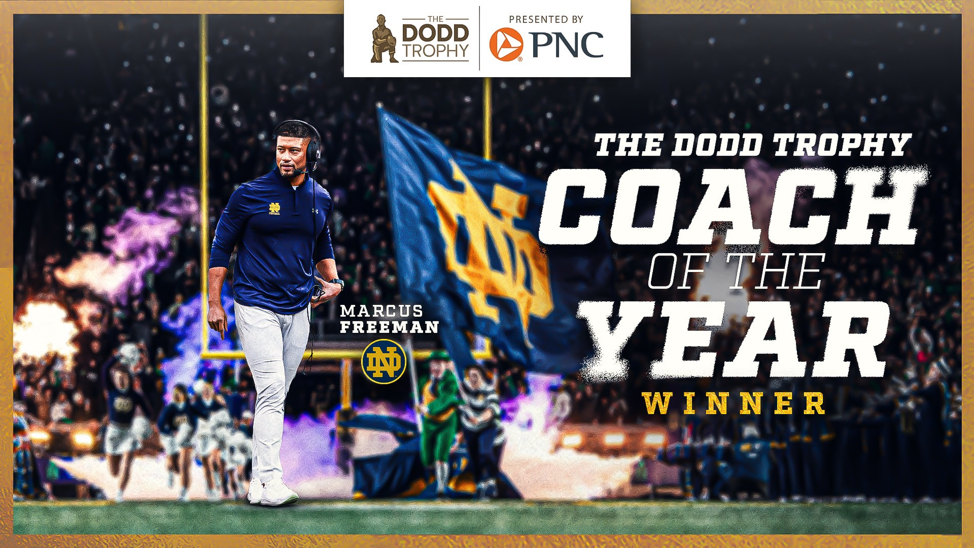 Dodd Trophy to Celebrate Marcus Freeman at Blue-Gold Game - Peach Bowl