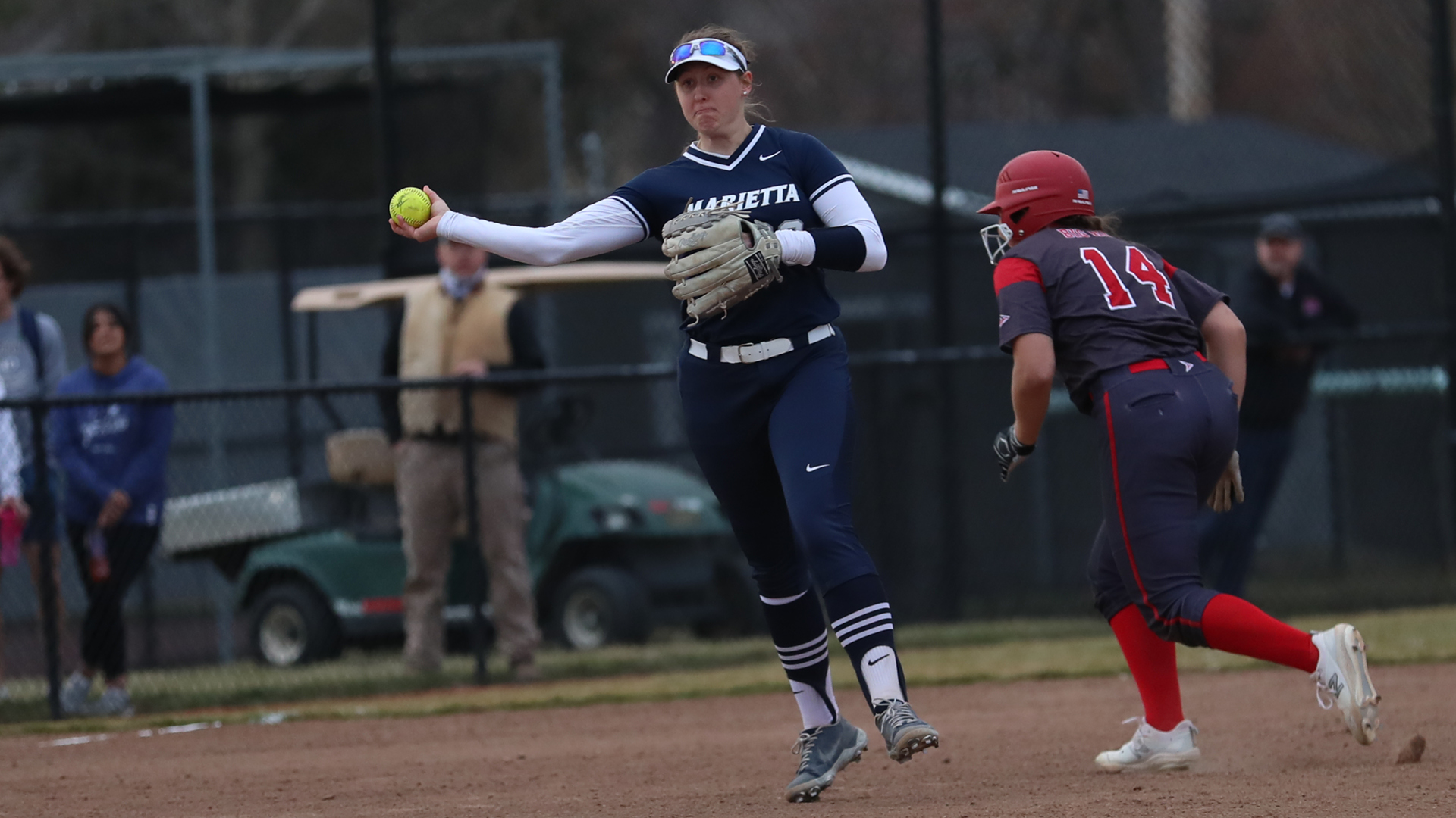 Softball splits with Denison in season opener - Marietta College Athletics