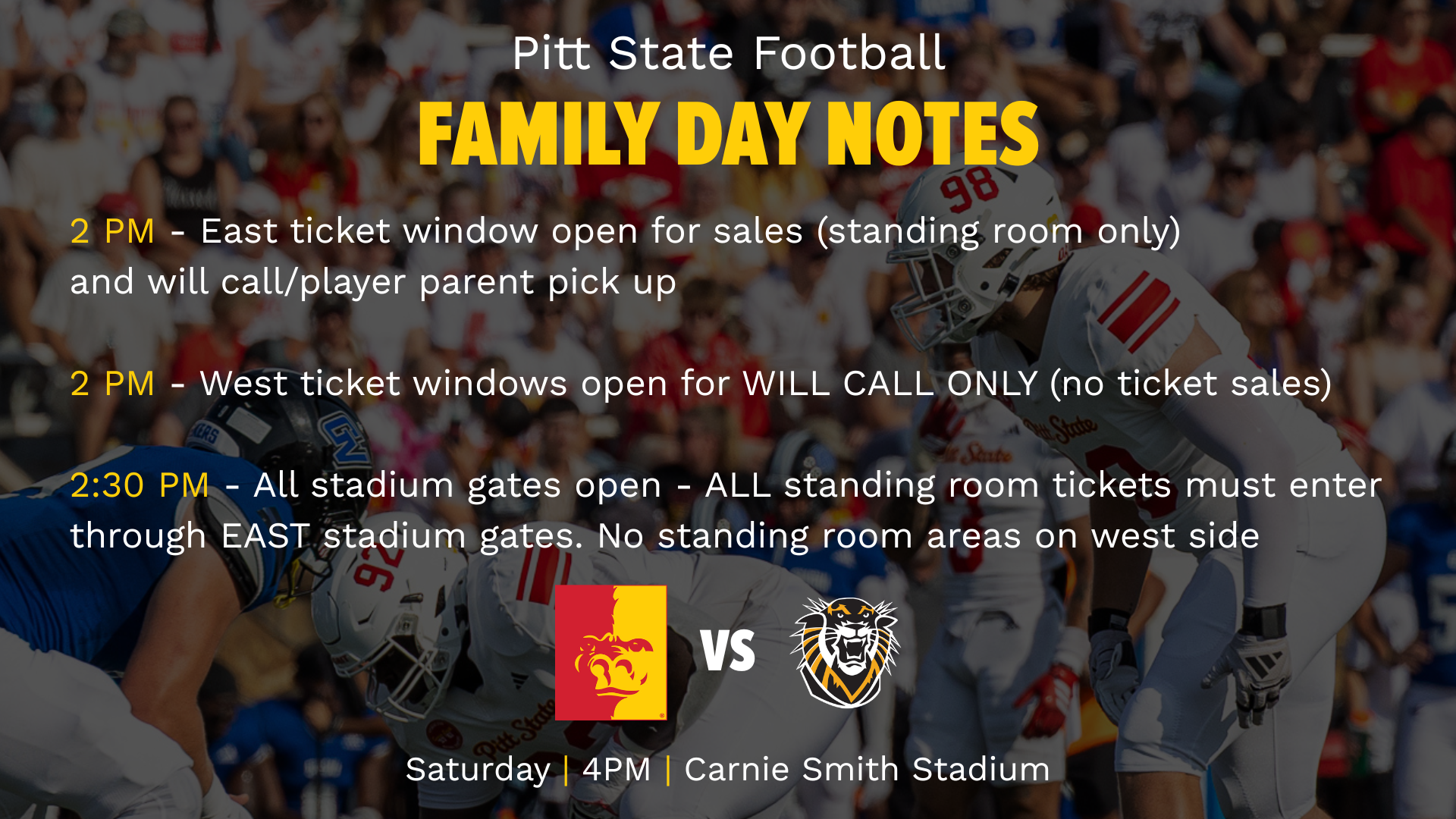 Pitt State Announces 2025 Football Schedule - Pittsburg State ...