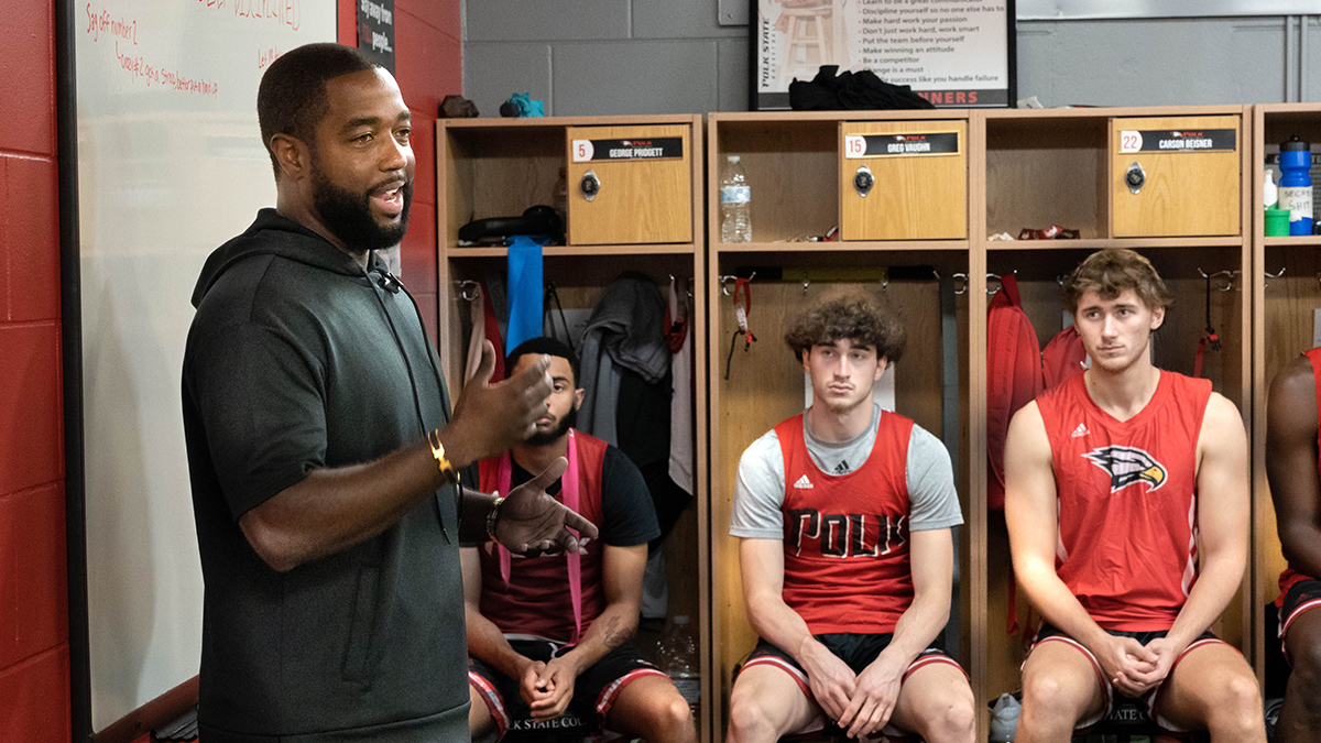 Tony Gaskins inspires Polk State Basketball - Polk State College