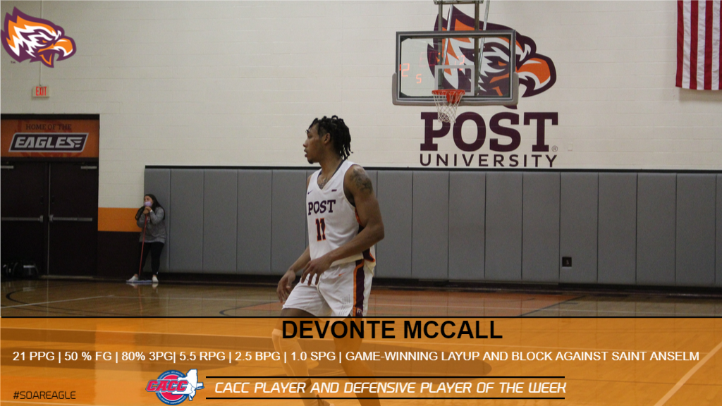 Devonte McCall - (RV) Men's Basketball - Post University Athletics