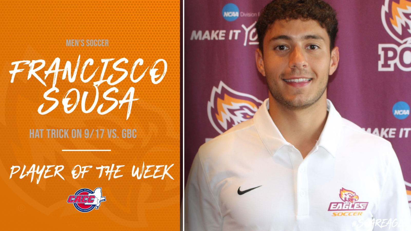Sousa Named CACC Player Of The Week - Post University Athletics