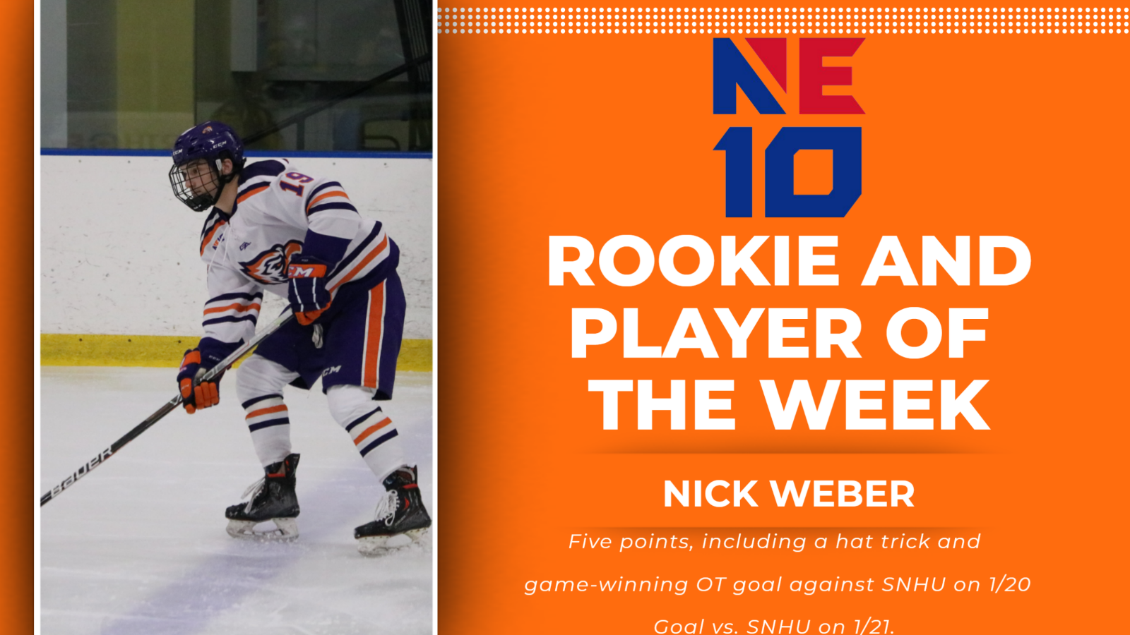 Nick Weber - Men's Ice Hockey - Post University Athletics