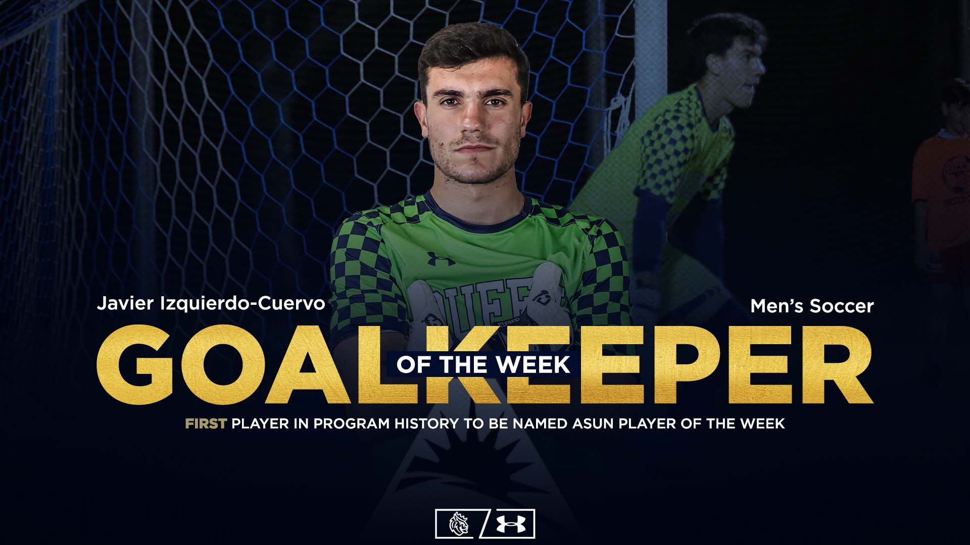 Javier Izquierdo-Cuervo Named ASUN Goalkeeper of the Week for the First ...