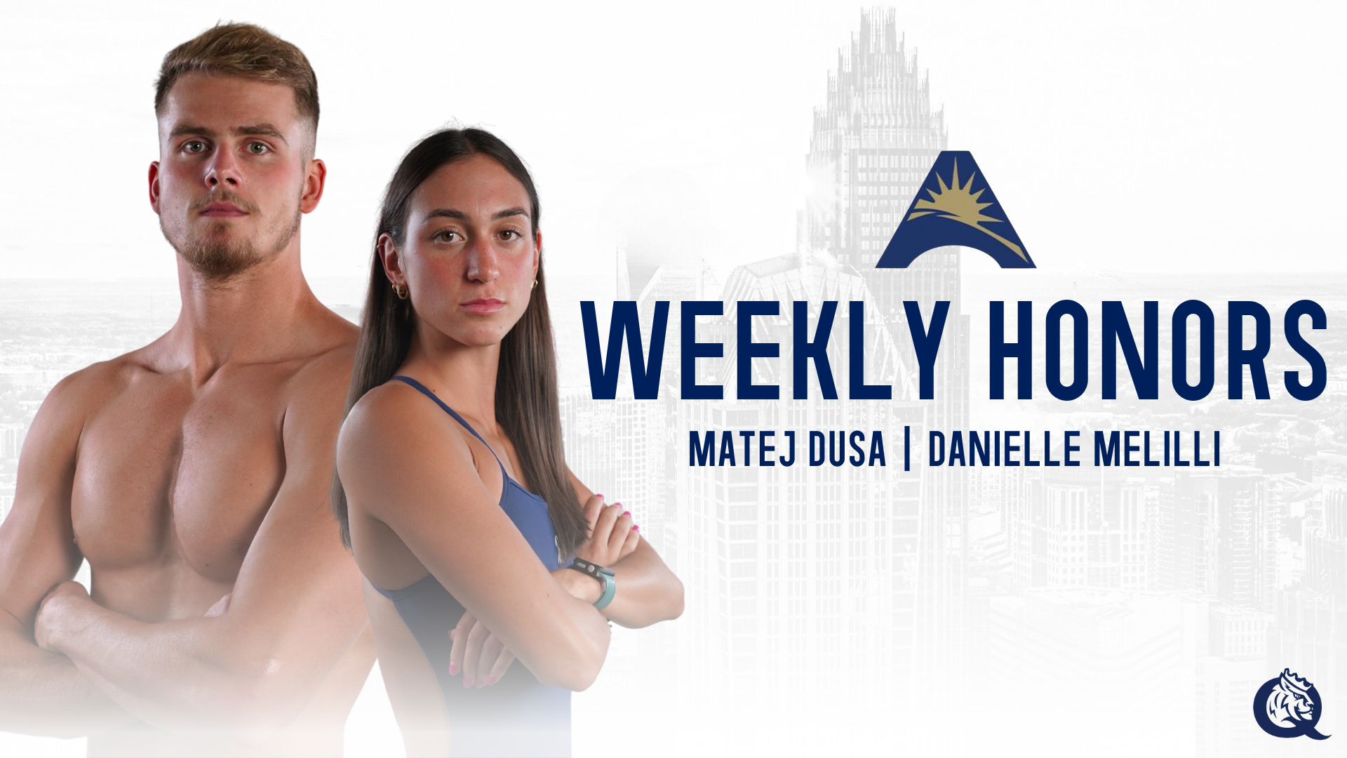 Dusa, Melilli Named ASUN Swimmers of the Week - Queens University of Charlotte Athletics