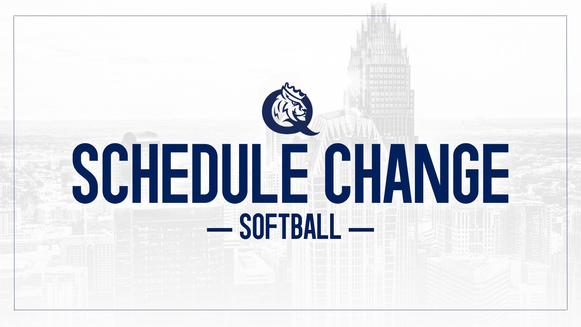 Softball Makes Schedule Changes for Weekend - Queens University of ...