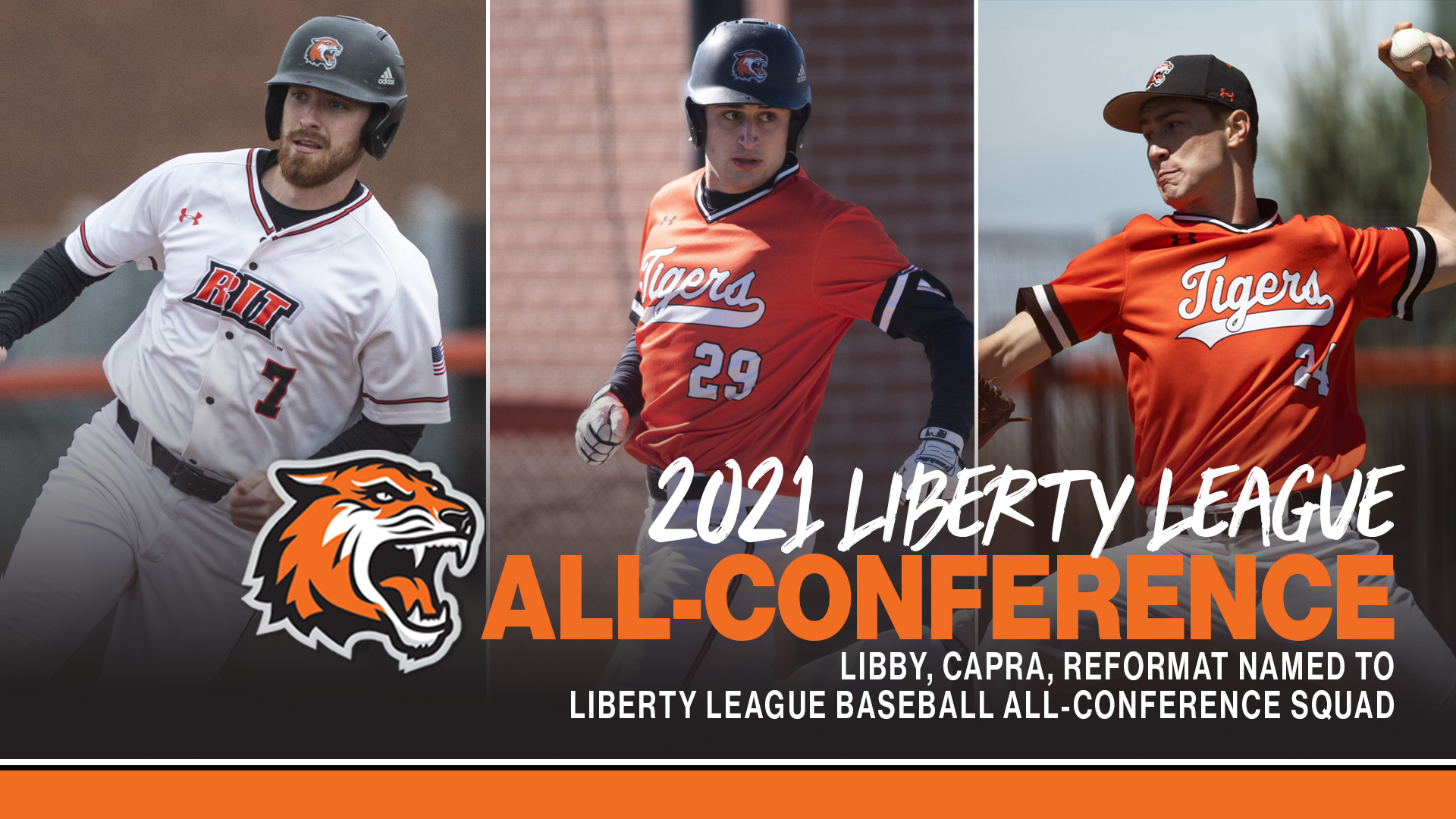 Three Tigers named Liberty League Baseball All-Conference - Rochester ...