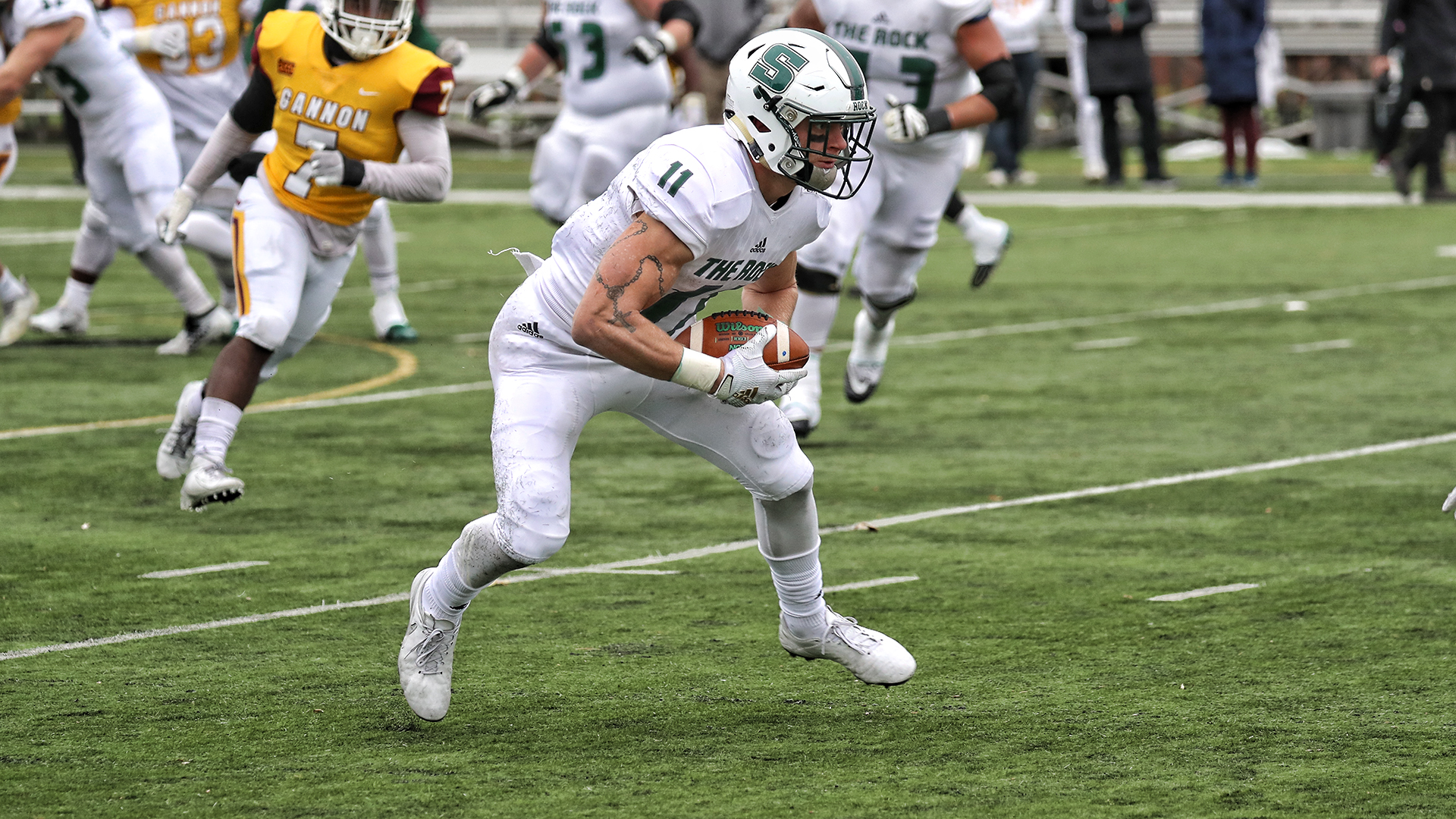 Records fall for #9 Rock in 56-7 win at Gannon - Slippery Rock ...
