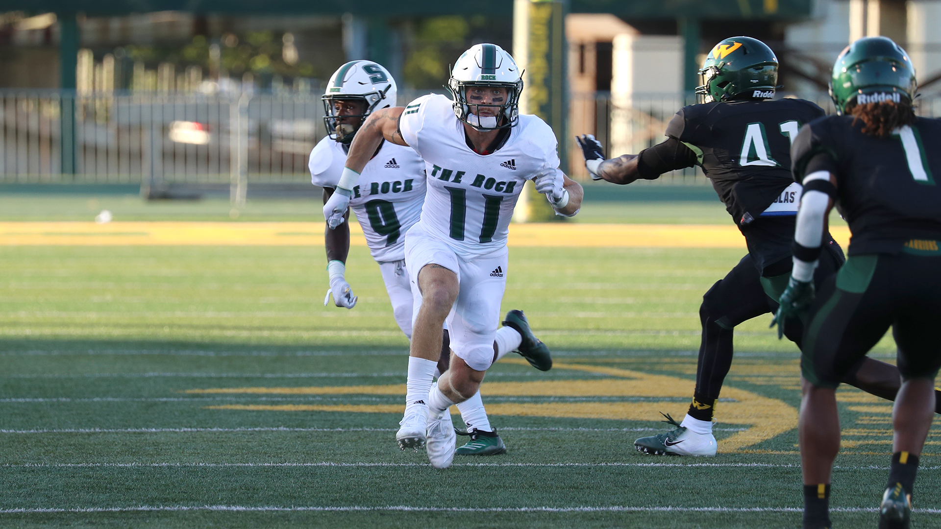 Late stop seals 24-21 win for #5 Rock at Wayne State - Slippery Rock ...