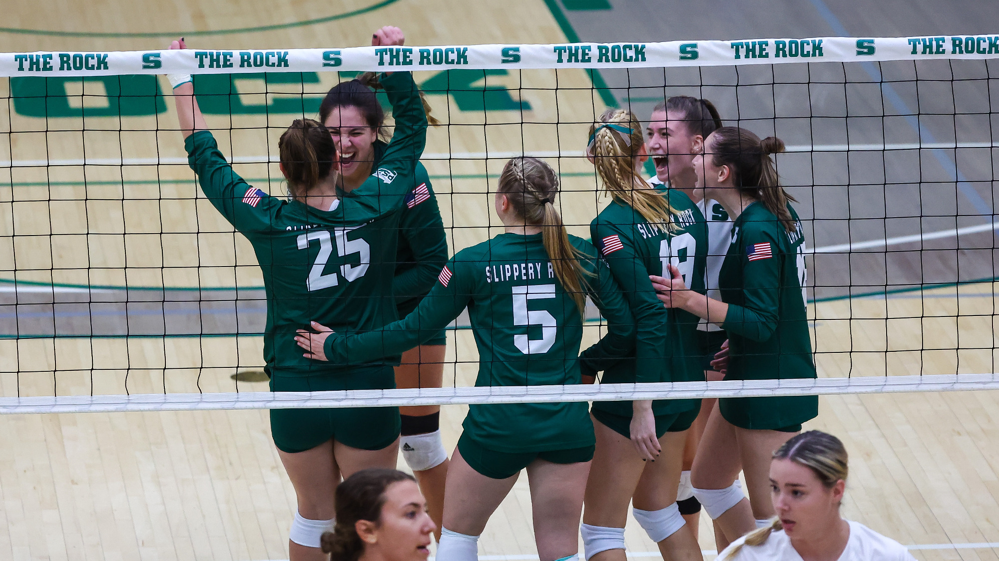 Rock drops road tilt at Wheeling in three sets - Slippery Rock ...