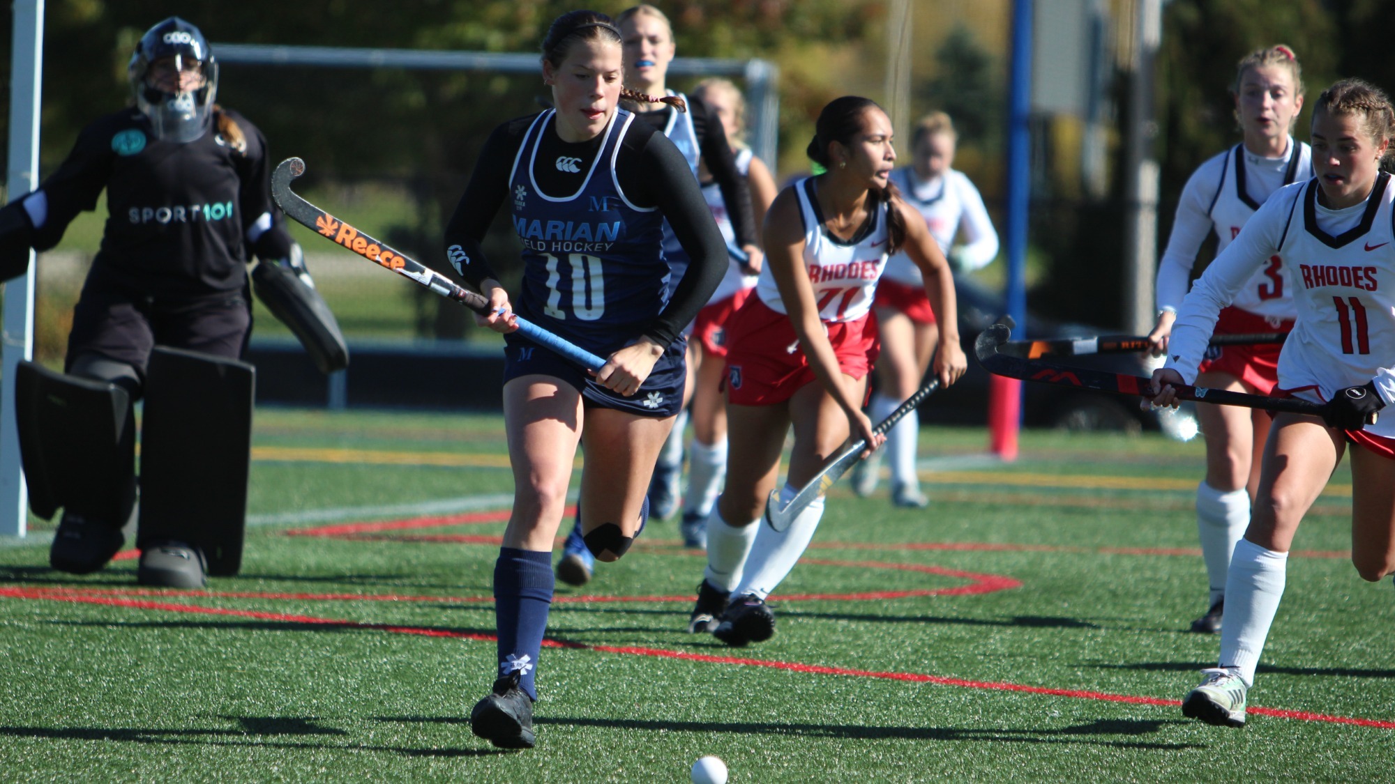 Marian field hockey stuns Rhodes in home finale - Marian University