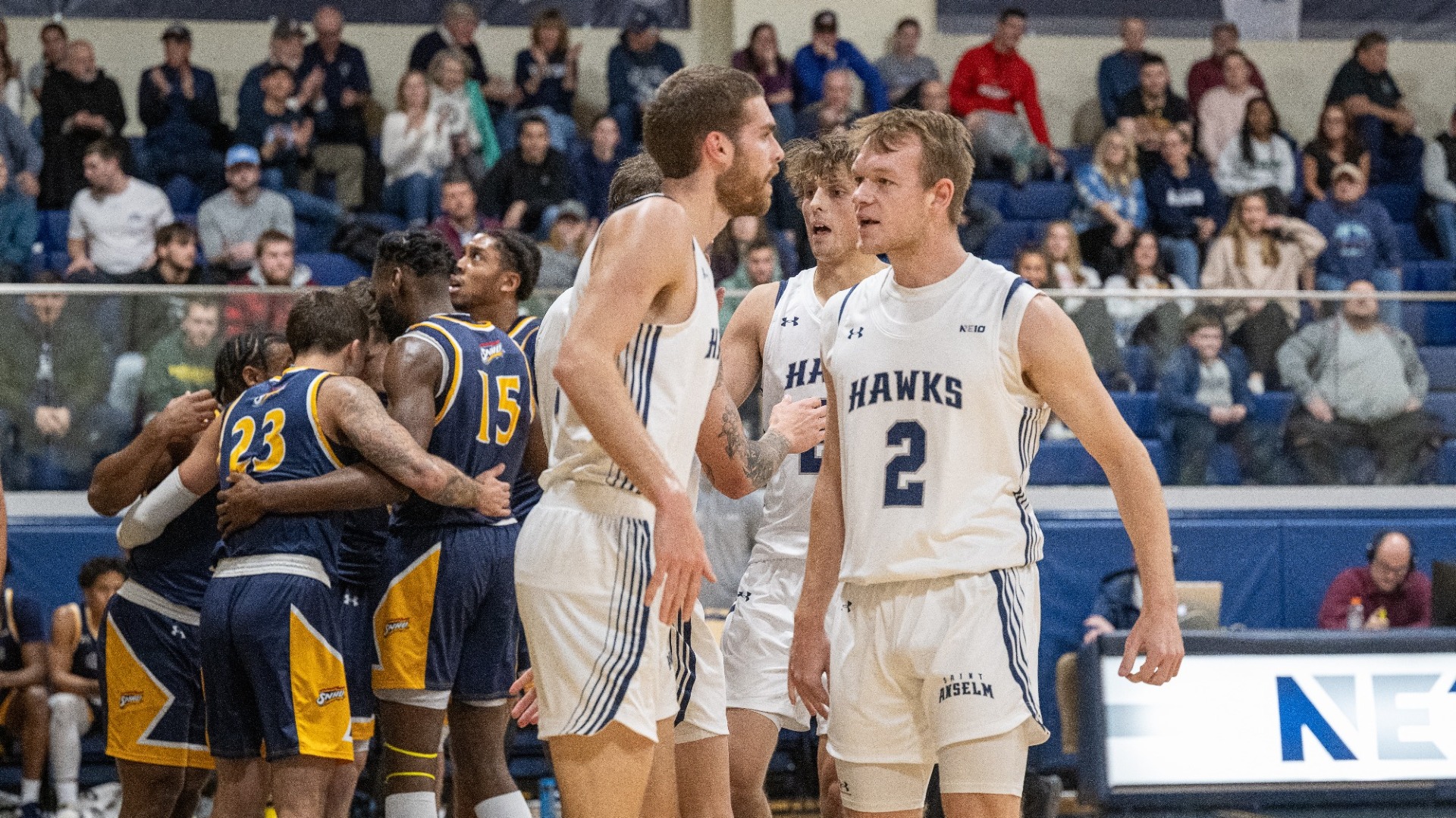 Men's Basketball Escapes with Four-Point Win Over AIC - Saint Anselm ...