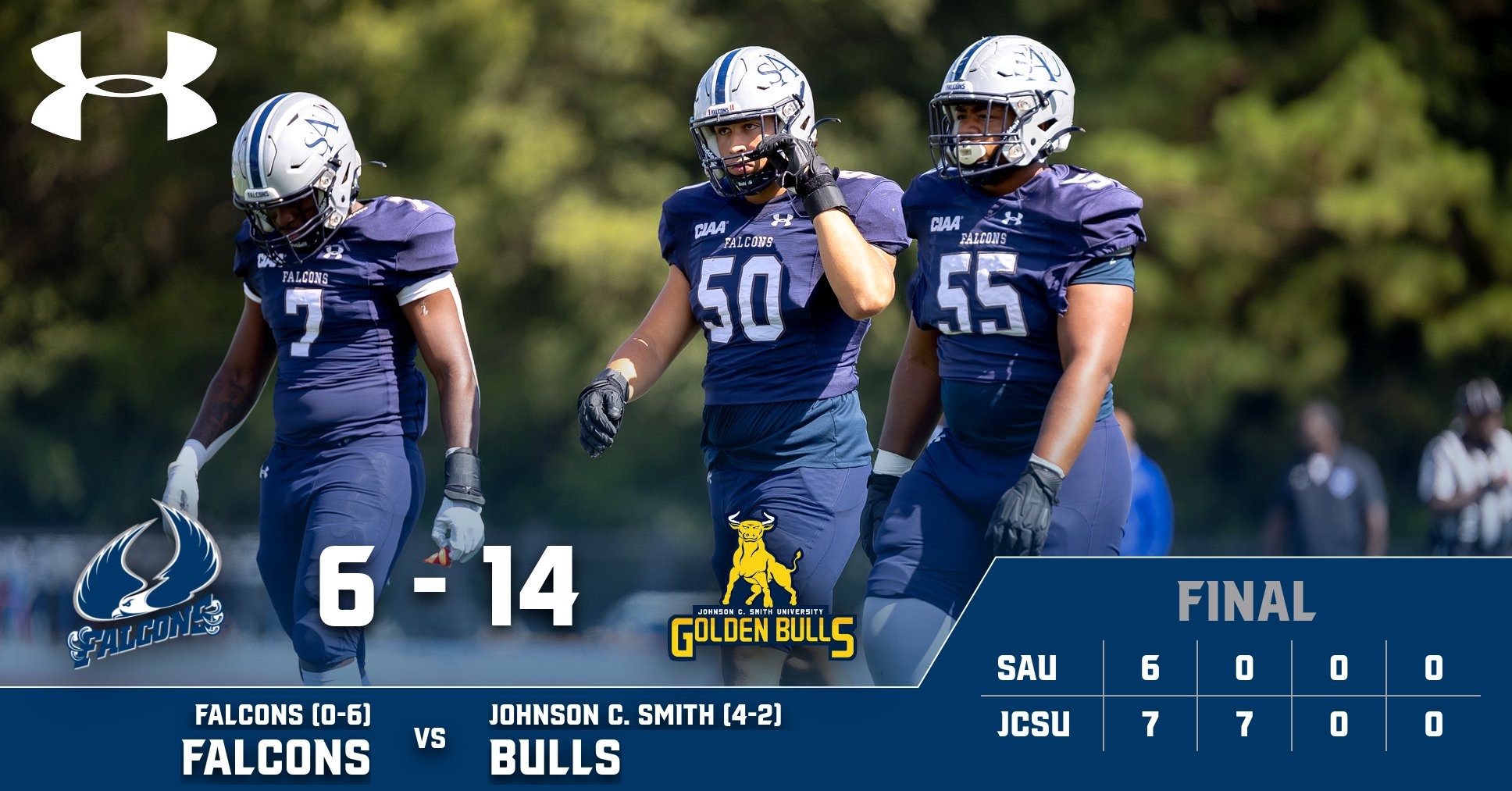 Falcons come up short in a 14-6 loss to Johnson C. Smith - Saint ...