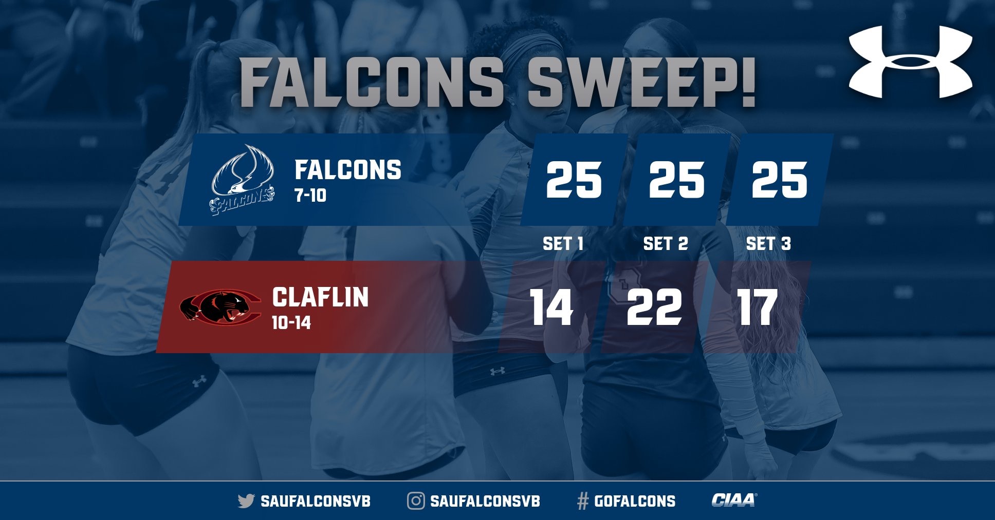 Falcons earn 3-set sweep against Claflin - Saint Augustine's University ...