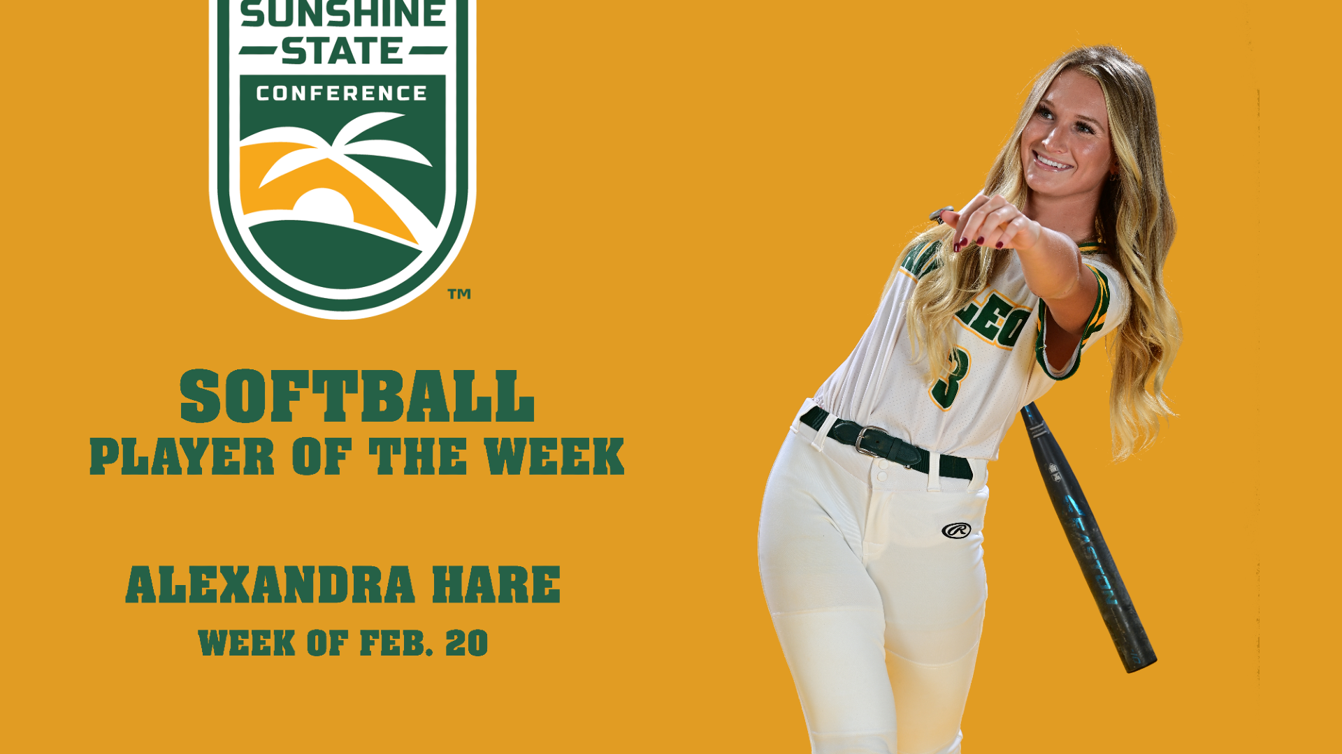 Hare Named Sunshine State Conference Softball Player of the Week ...