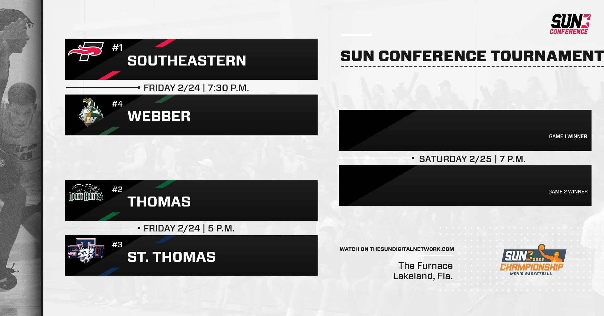 SUN Men’s Basketball Semis and Final Head to Lakeland on Friday ...