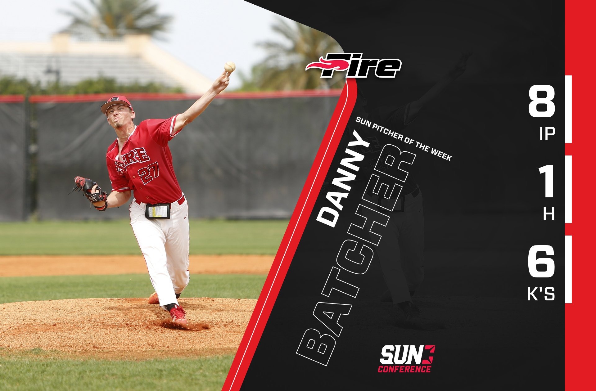 Batcher Named SUN Pitcher of the Week - Southeastern University Athletics