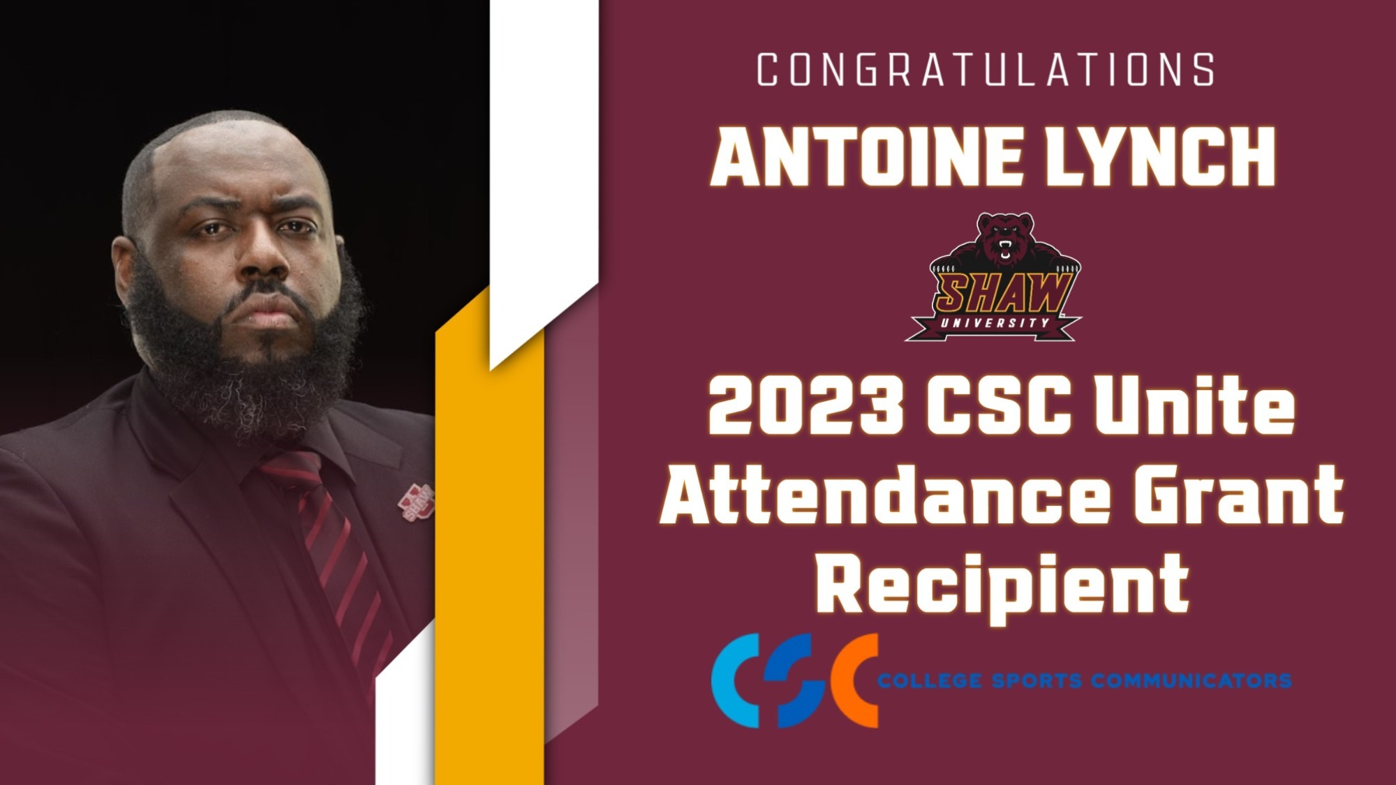 Shaw SID Antoine Lynch Wins National Grant Award From College Sports ...