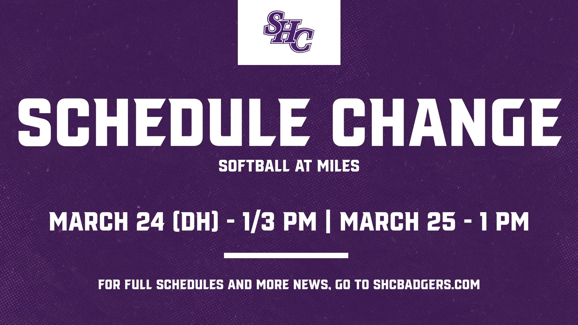 Softball series schedule at Miles adjusted - Spring Hill College Athletics