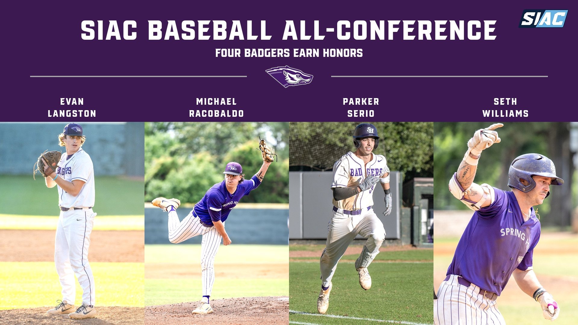 Four Badgers Named to SIAC Baseball All-Conference Team - Spring Hill ...