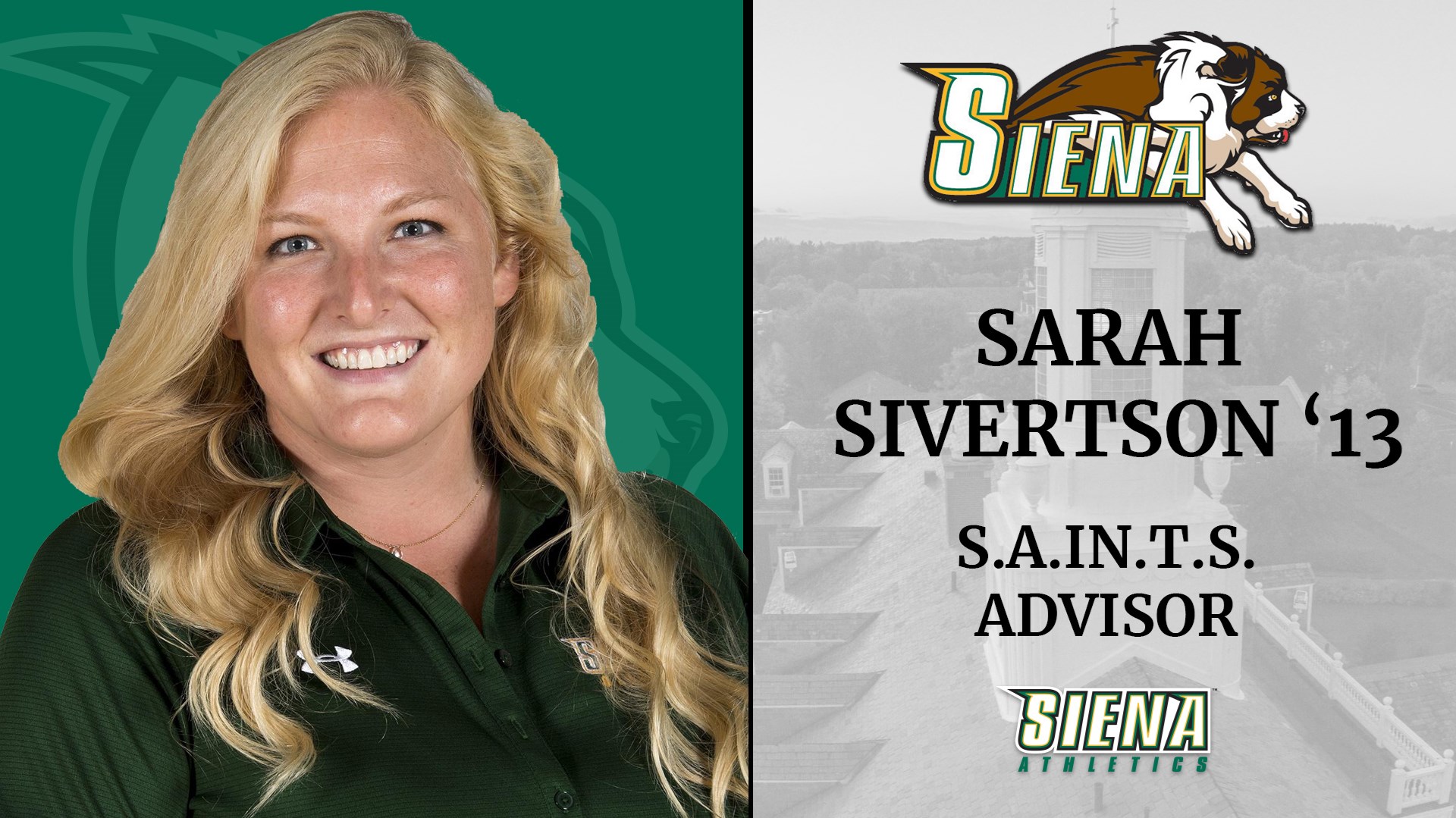 Sarah Sivertson ‘13 Promoted to S.A.IN.T.S. Advisor - Siena College ...