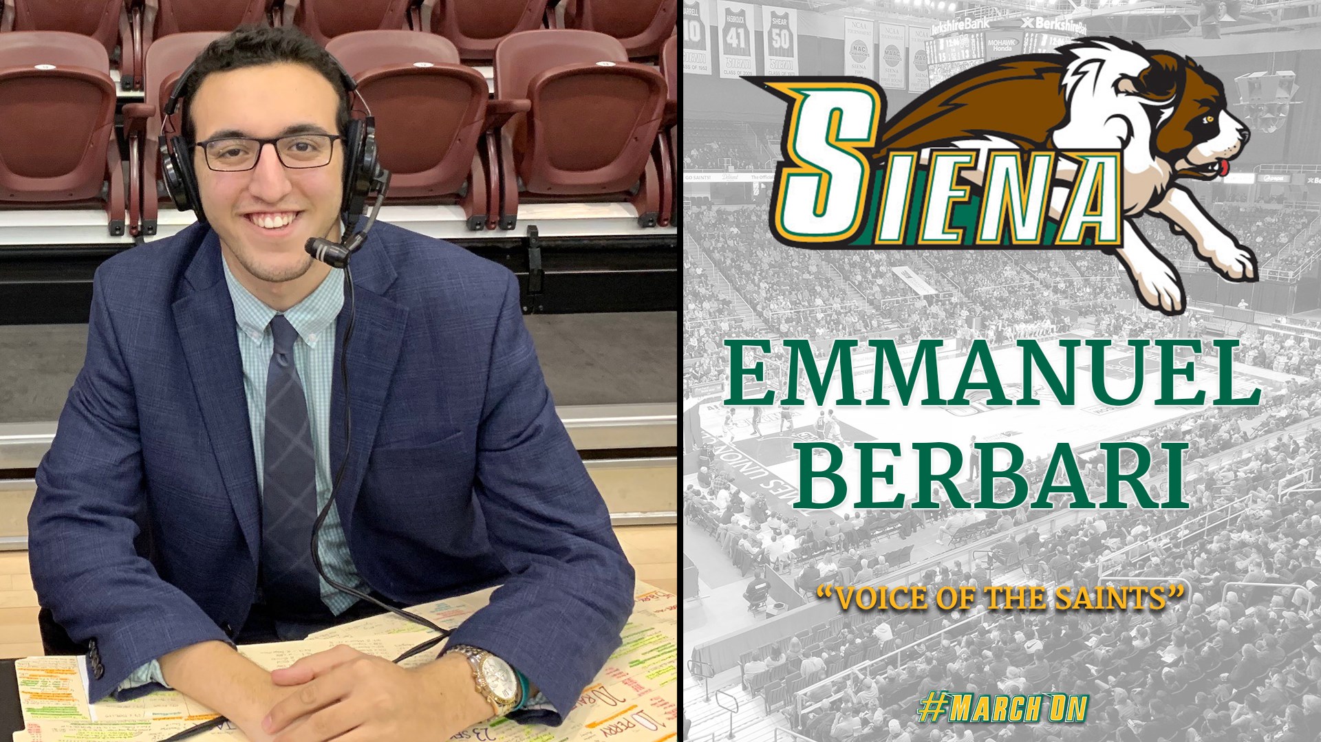 Emmanuel Berbari Named “Voice of the Saints” - Siena College Athletics