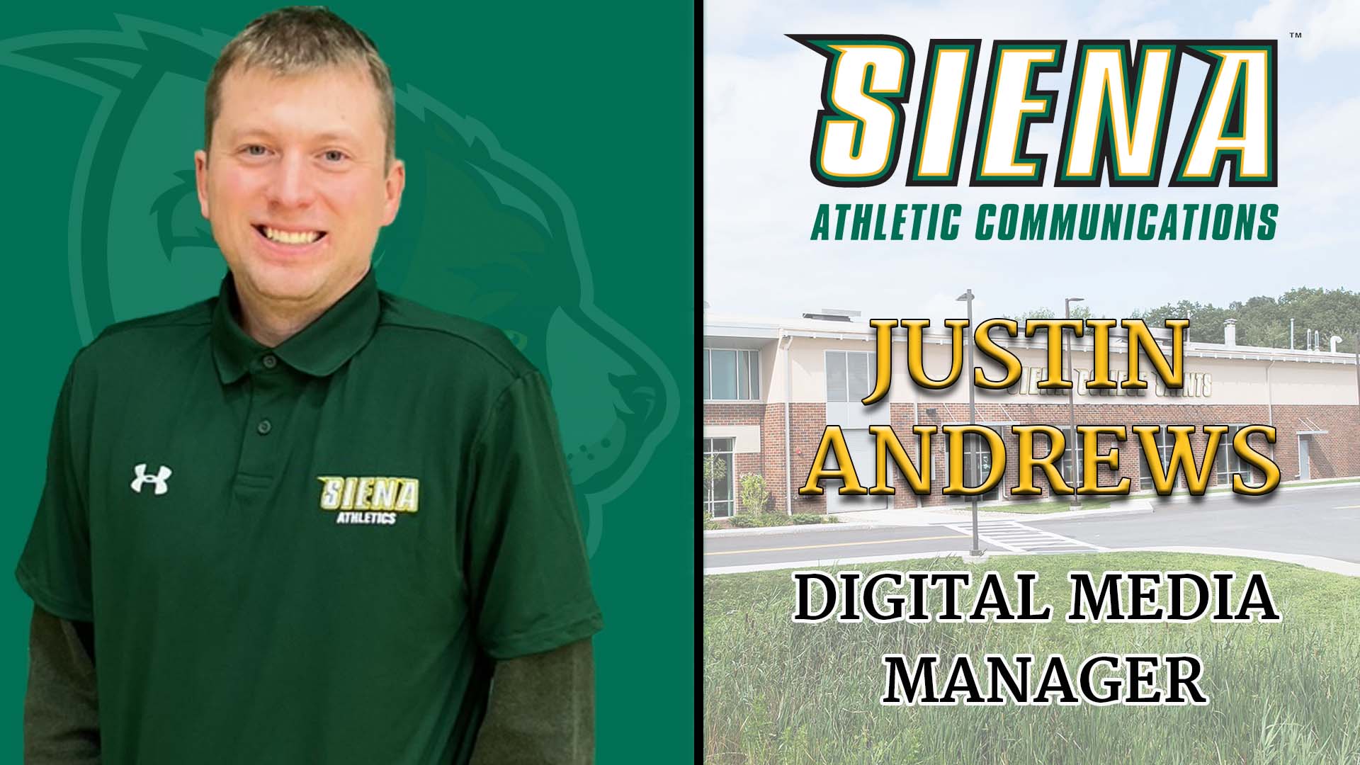 Justin Andrews Hired as Digital Media Manager - Siena College Athletics
