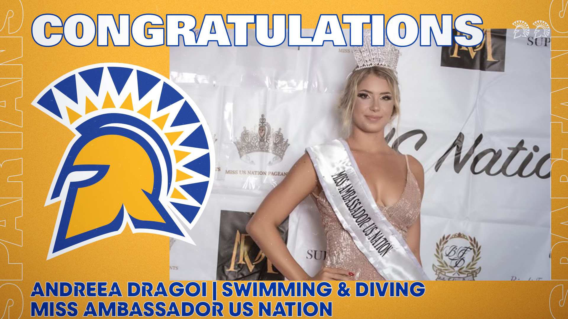 SJSU Swimmer Andreea Dragoi Wins Miss Ambassador US Nation - SJSU Athletics