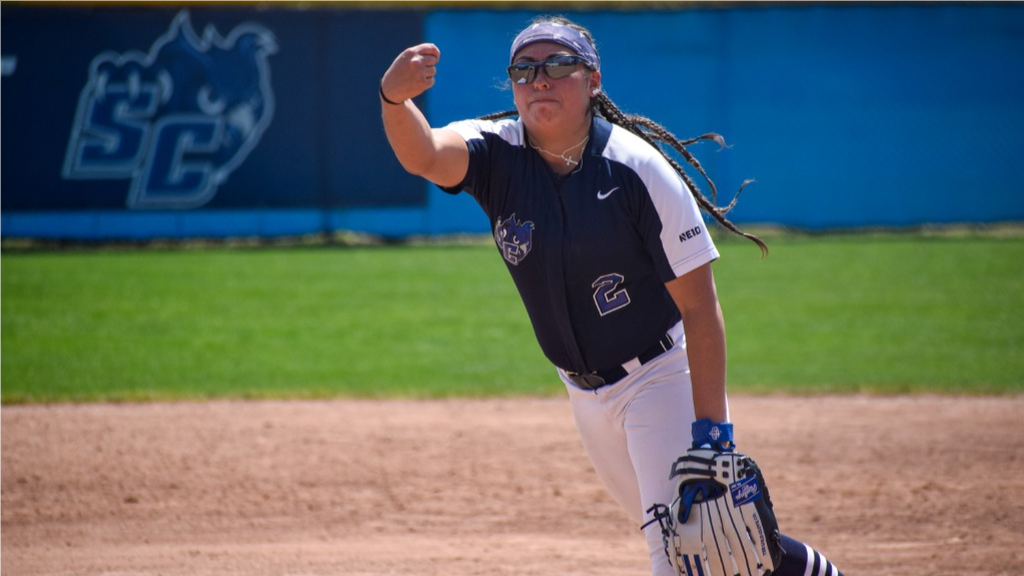 Martinez Hurls Complete Game Gem, Softball Splits Twin Bill With ...
