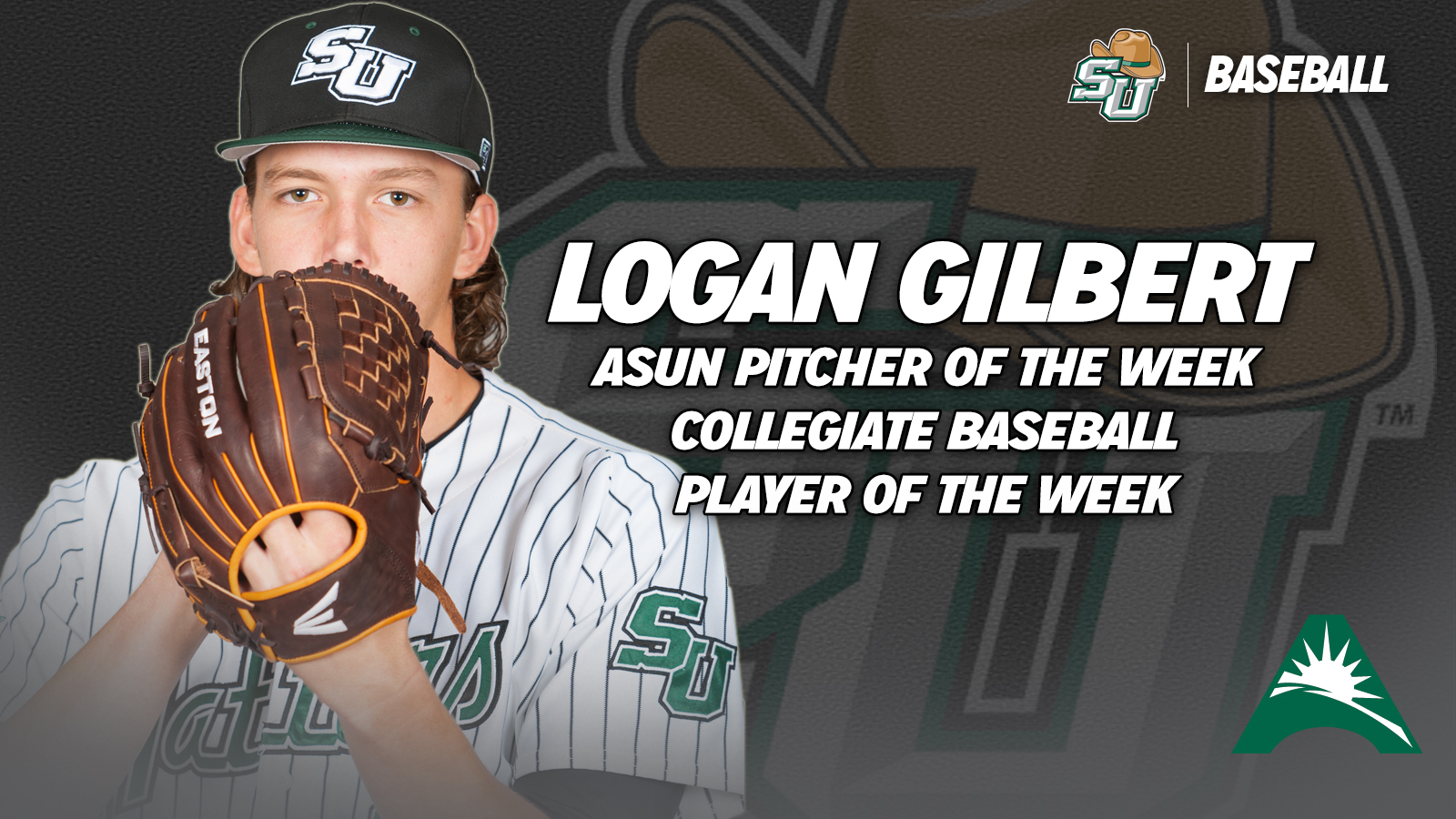 Logan Gilbert Earns ASUN Pitcher of the Week - Stetson University Athletics