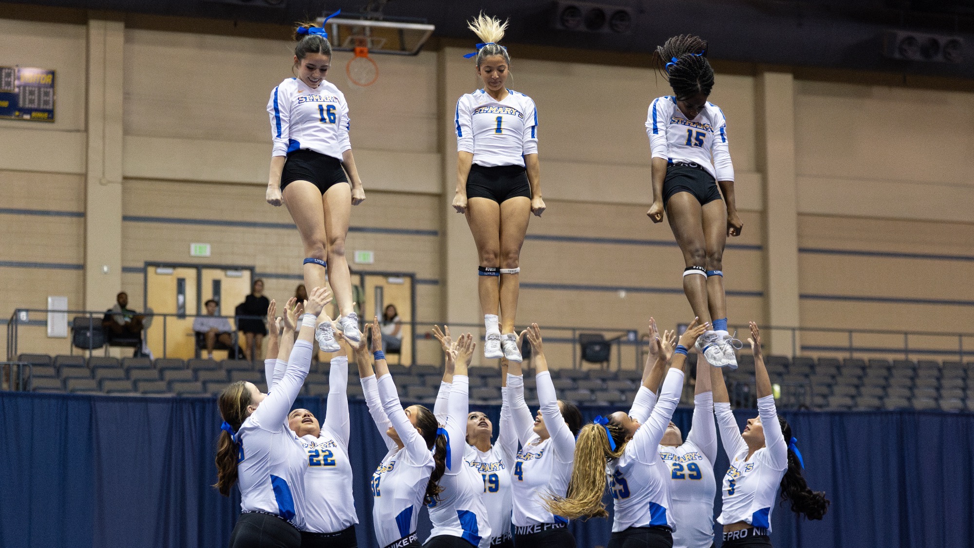 STUNT Sweeps StMU Triangular - St. Mary's University Athletics