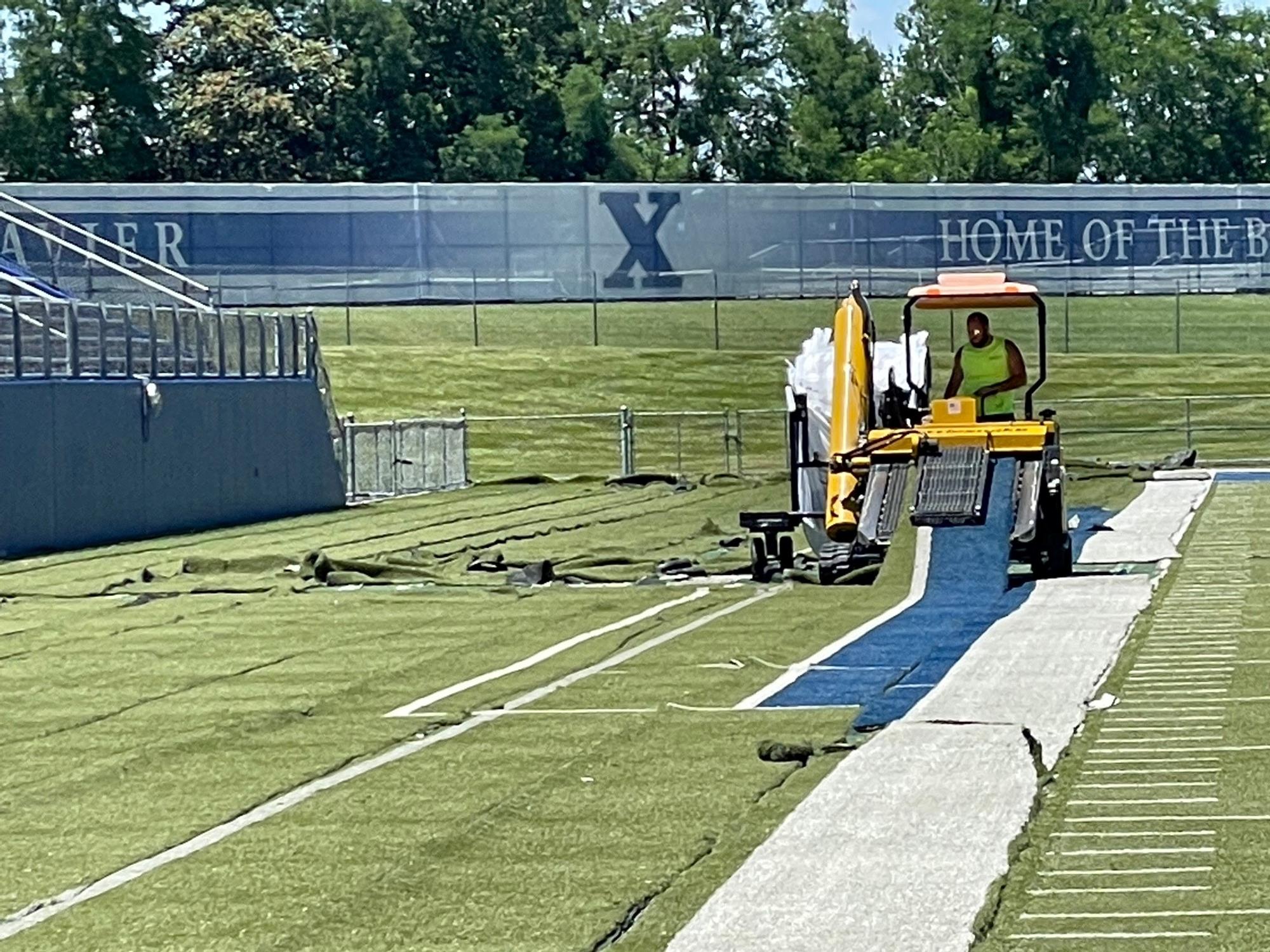 Stadium turf getting replaced - St. Xavier High School Athletics