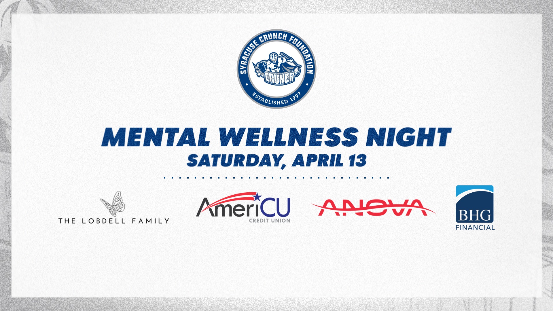 Syracuse Crunch to hold Mental Wellness Night April 13 - Syracuse Crunch