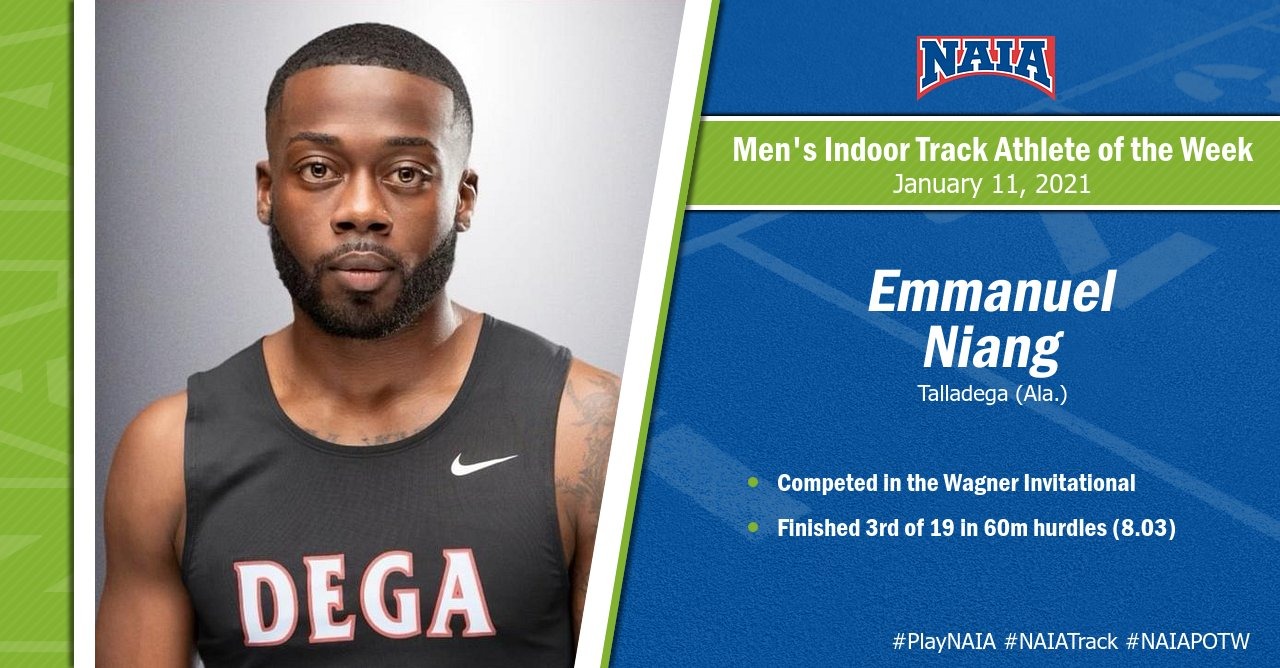 Niang Named NAIA Indoor Athlete of the Week - Talladega College