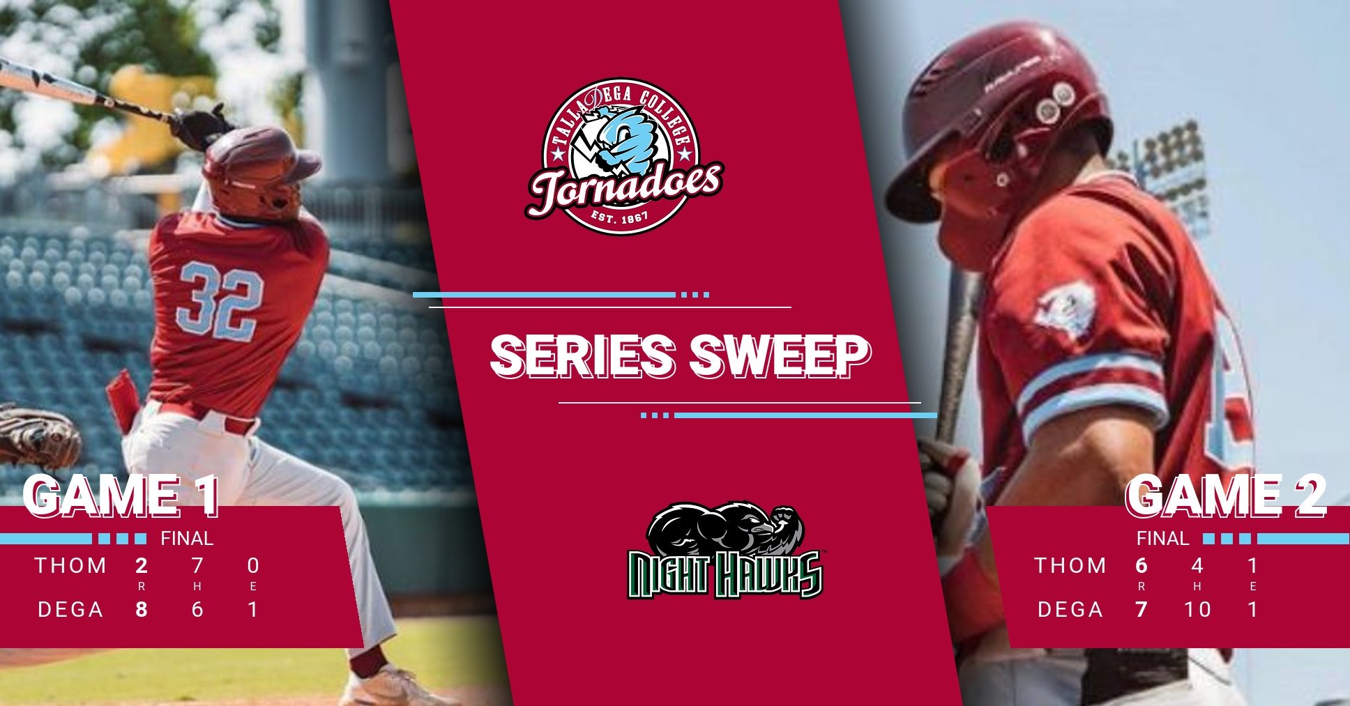 Tornadoes Complete Season-Opening Sweep of Thomas (Ga.) - Talladega College