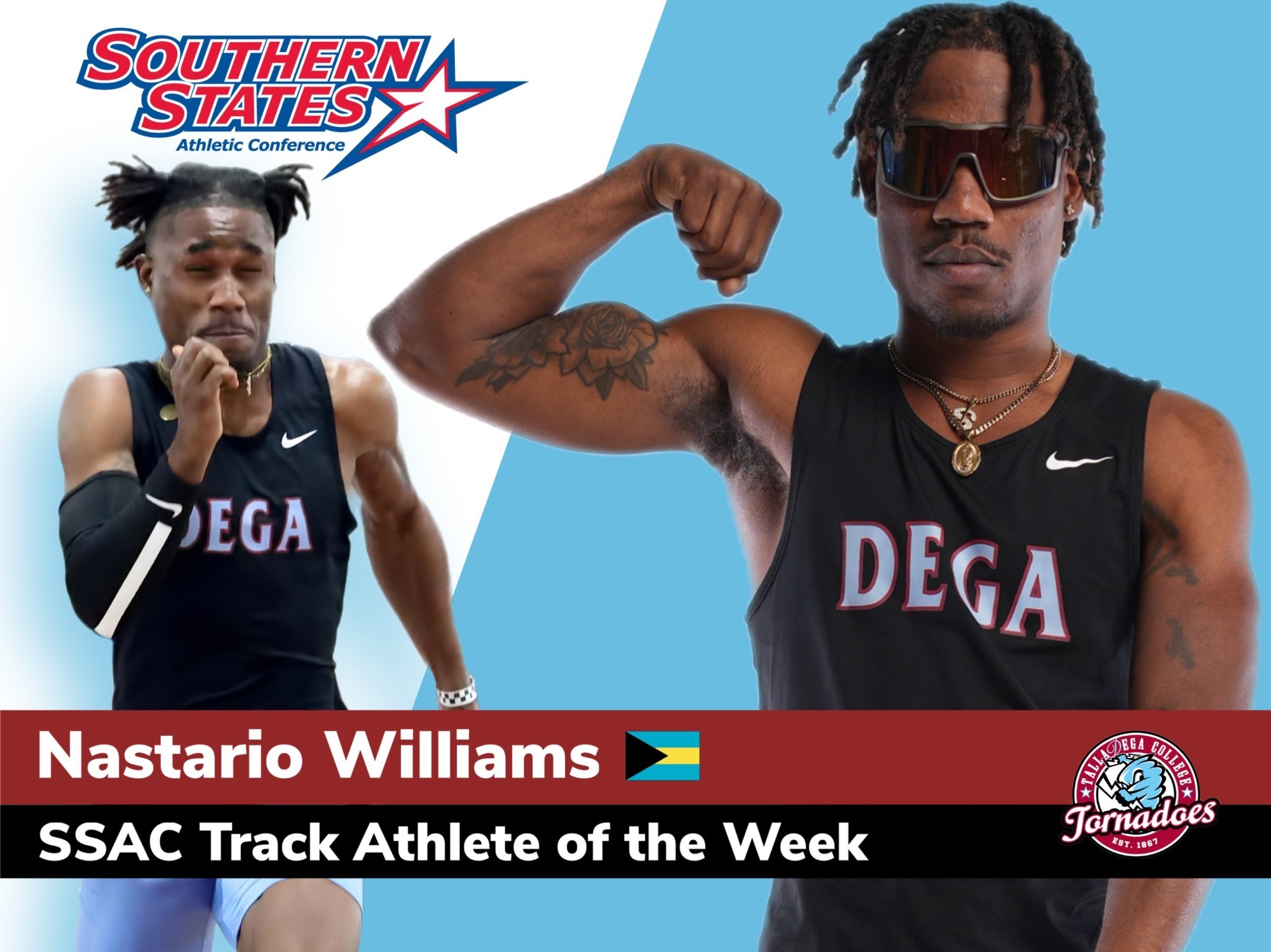 Williams is SSAC Men's Track Athlete of the Week - Talladega College