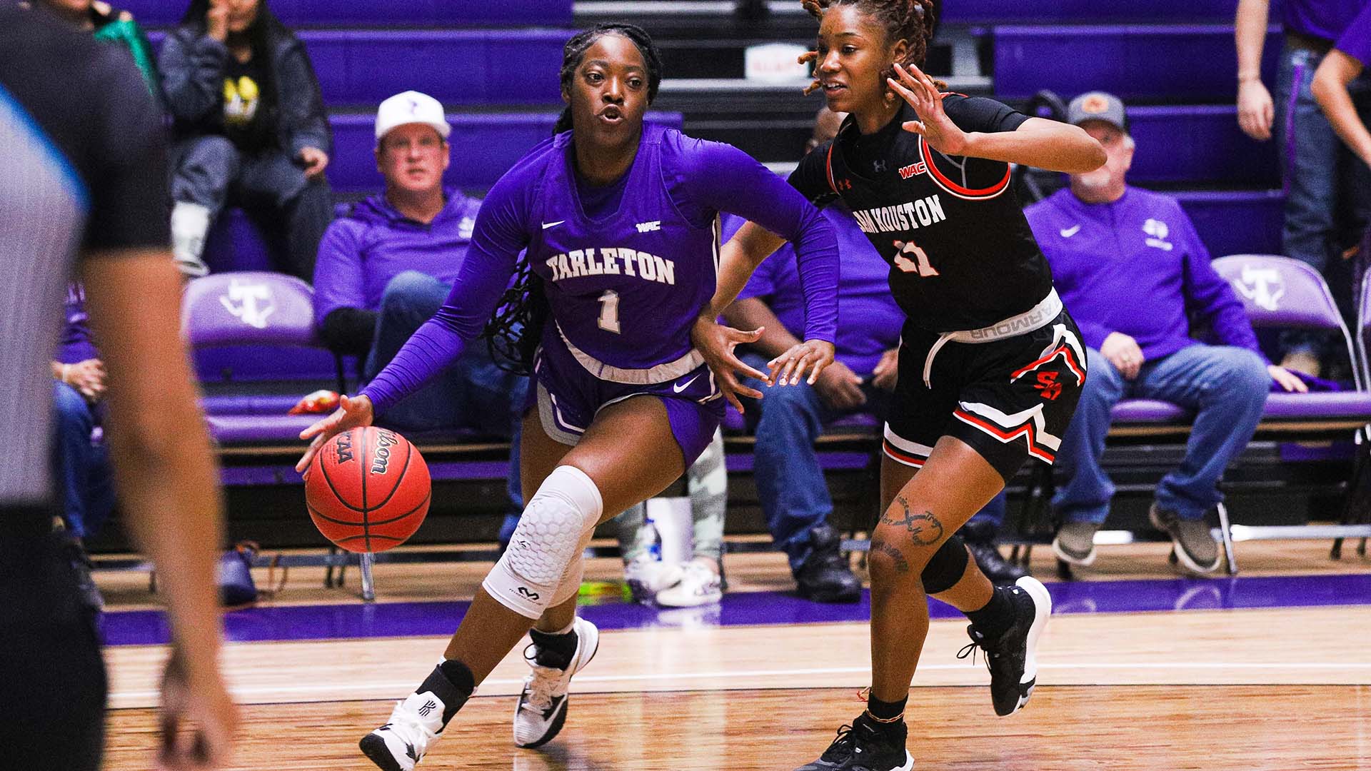 Texans roll Bearkats in front of a ‘Purple Out’ crowd at Wisdom ...