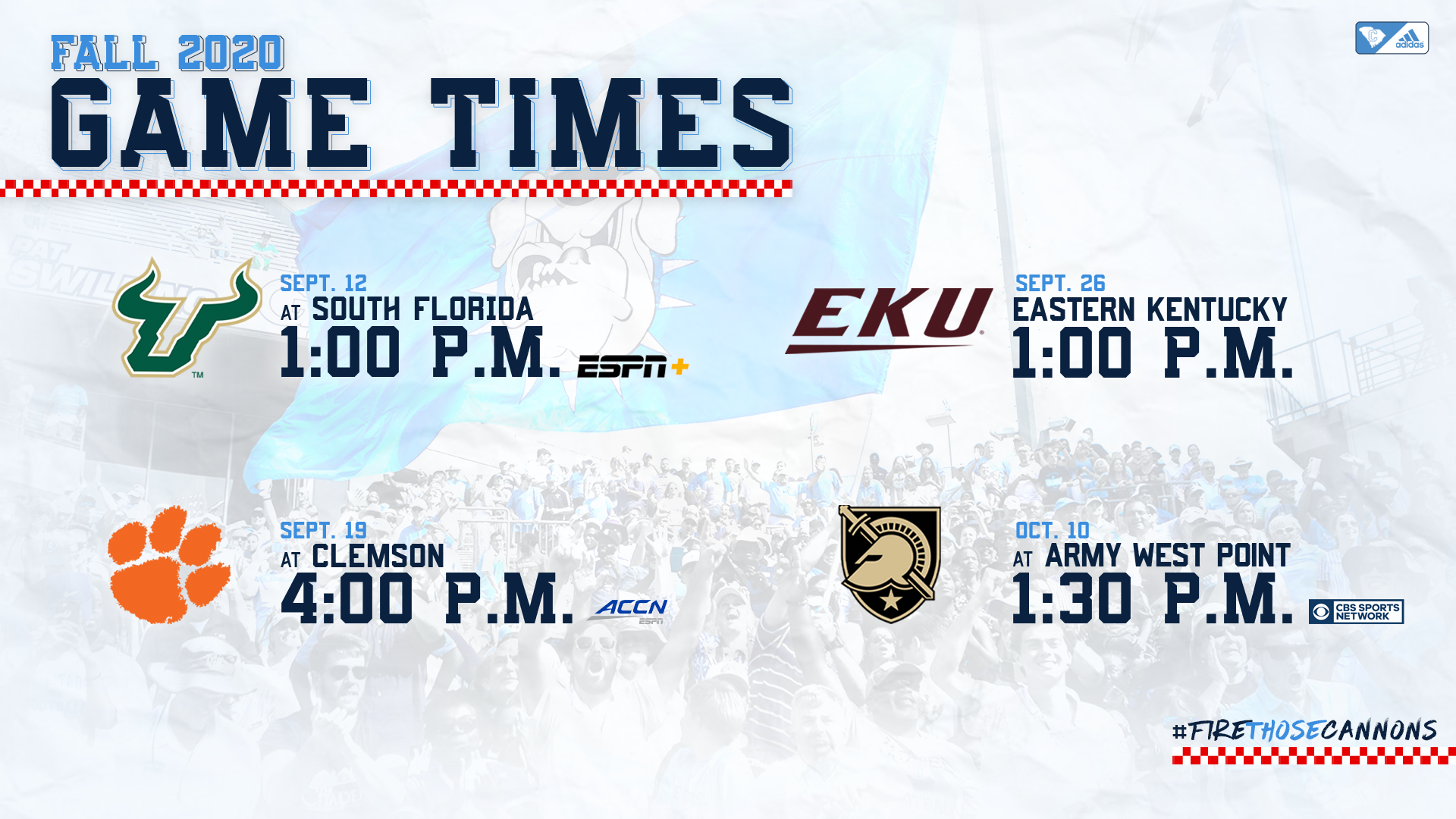 Game Times Set for 2020 Season - The Citadel Athletics