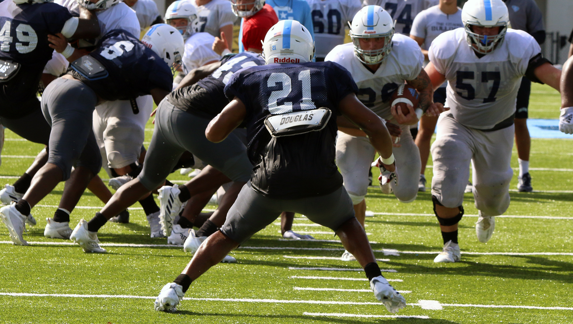 Football Holds First Practice in Full Pads - The Citadel Athletics