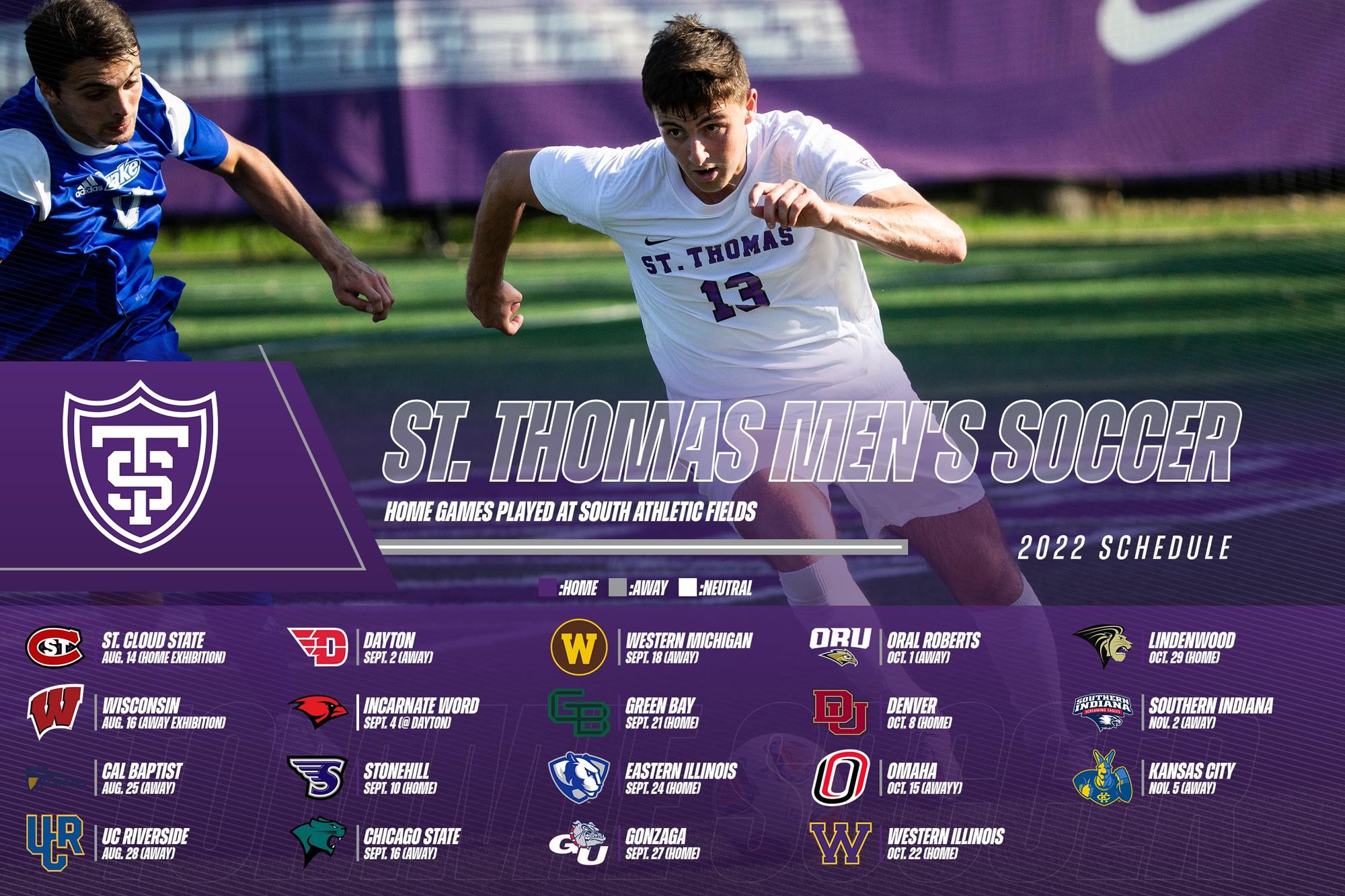 Men's Soccer announces 2022 game schedule - The University of St. Thomas