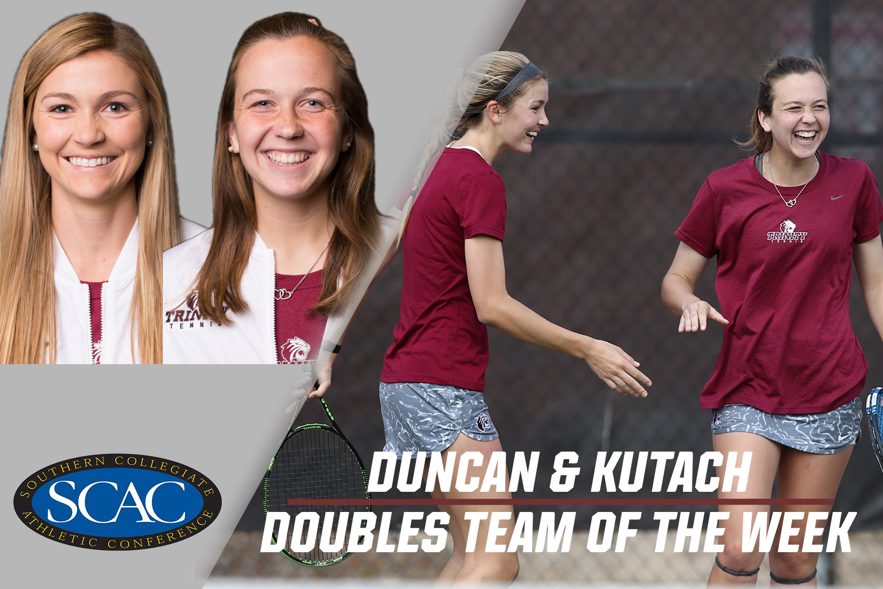 Trinity's Duncan and Kutach Named SCAC Doubles Team of the Week ...