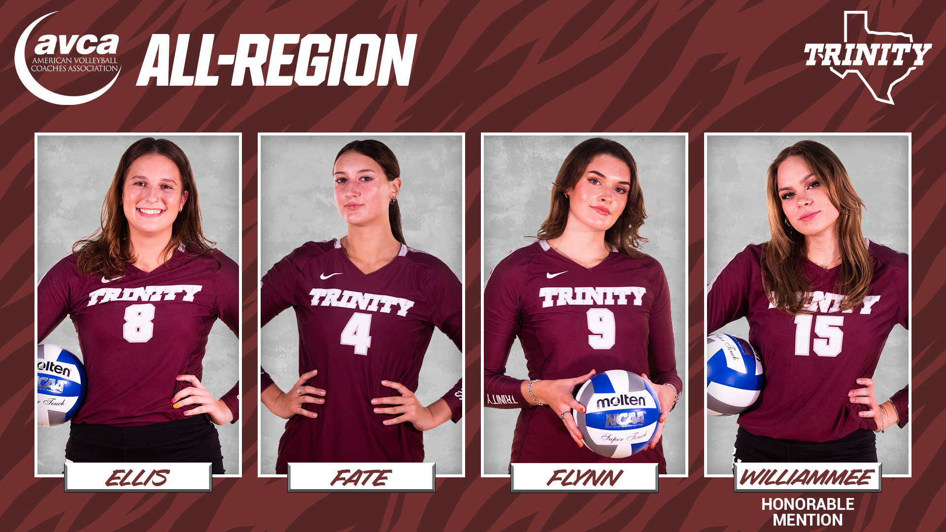 Four Tigers Earn AVCA All-Region Honors for No. 6 Volleyball - Trinity ...