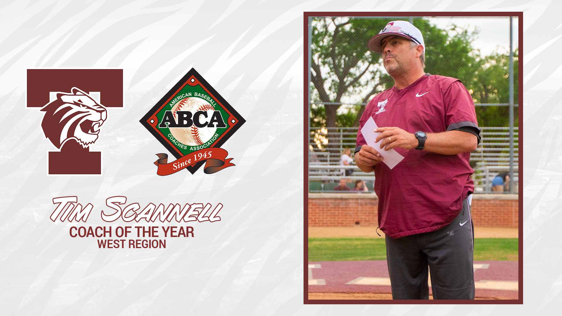 Tiger Baseball's Tim Scannell Named ABCA Region 10 Coach of the Year ...
