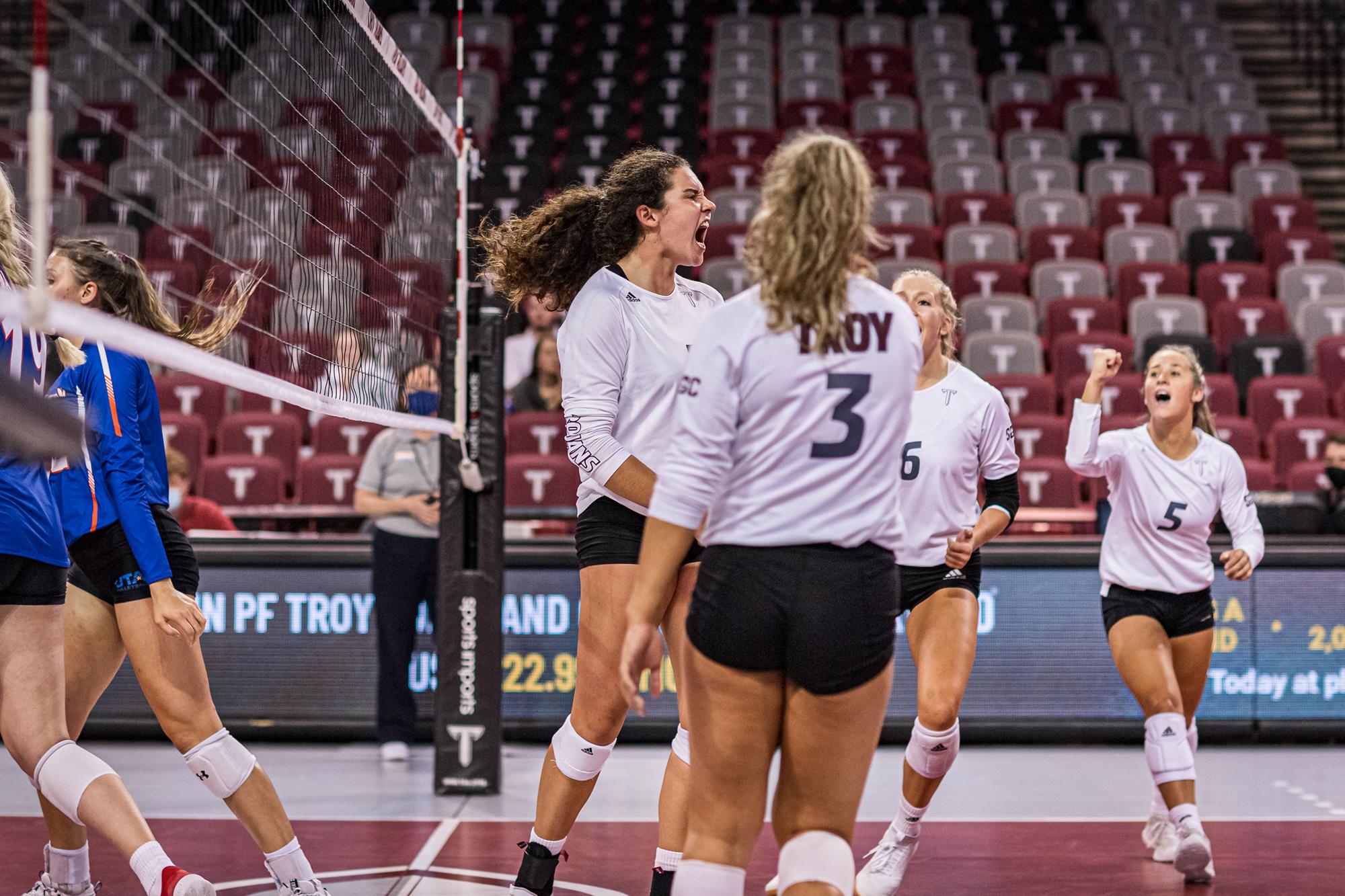 Troy Volleyball Topples Georgia State in a Five-Set Thriller - Troy ...