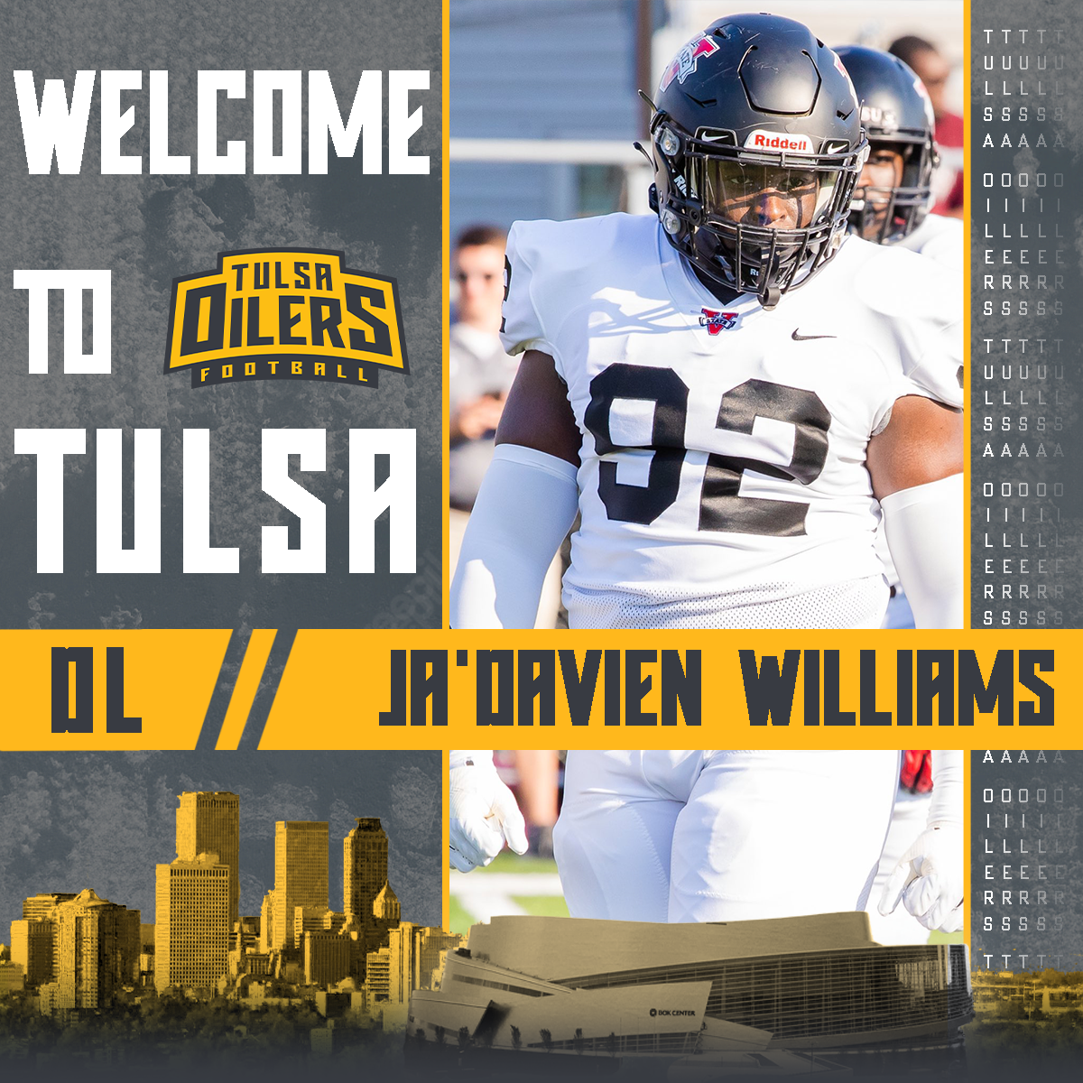 OILERS FOOTBALL ADDS TO DEFENSIVE LINE VIA JA'DAVIEN WILLIAMS - Tulsa ...