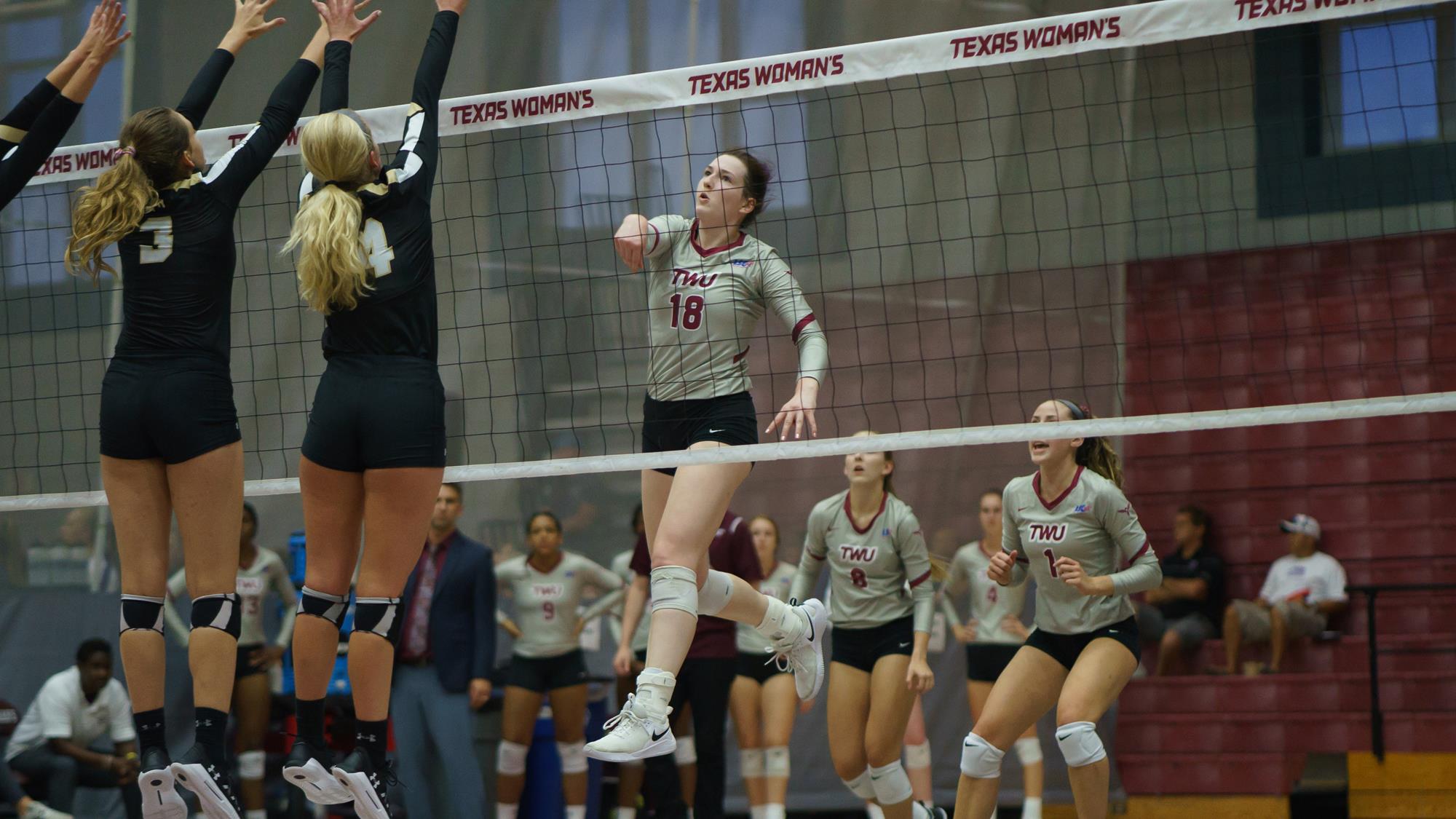 Straight-set victory kickstarts road trip - Texas Woman's University ...